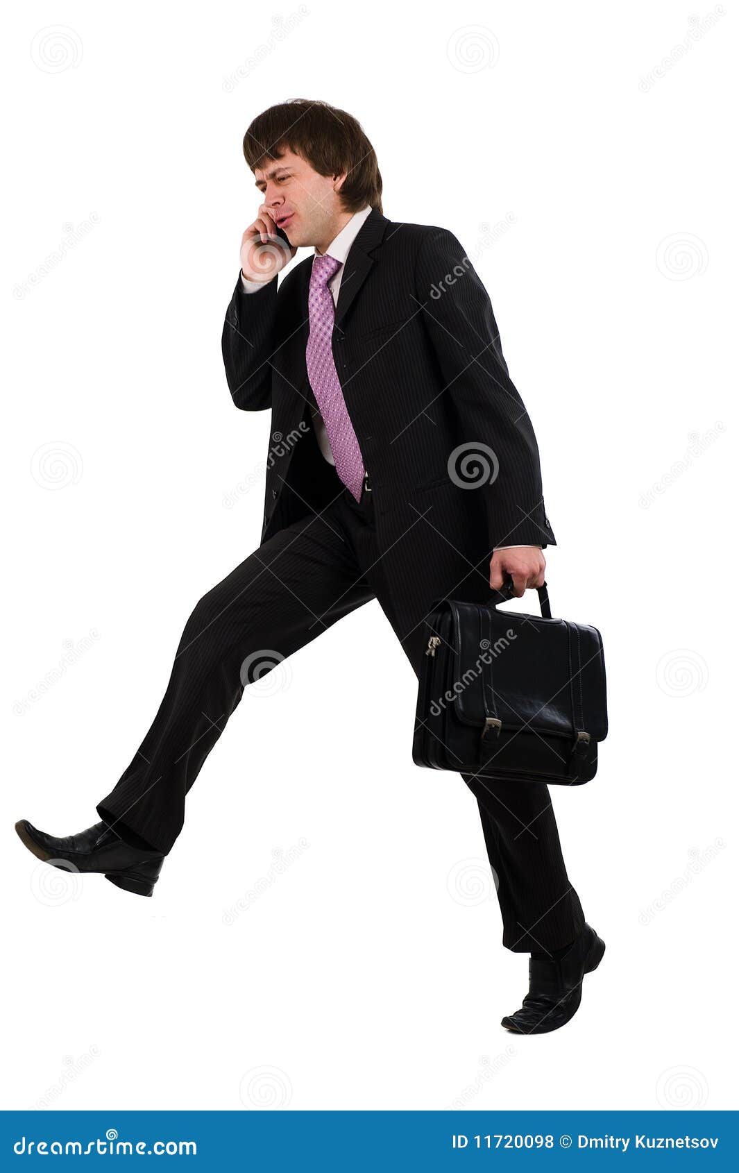 Running and Speaking by Phone Stock Photo - Image of adult, attractive ...