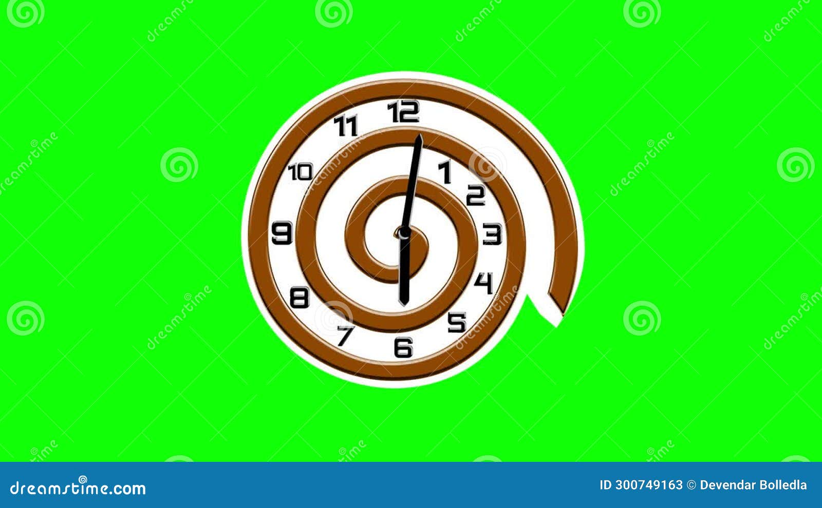Running Spiral Clock Motion Graphics with Green Screen Background Stock ...