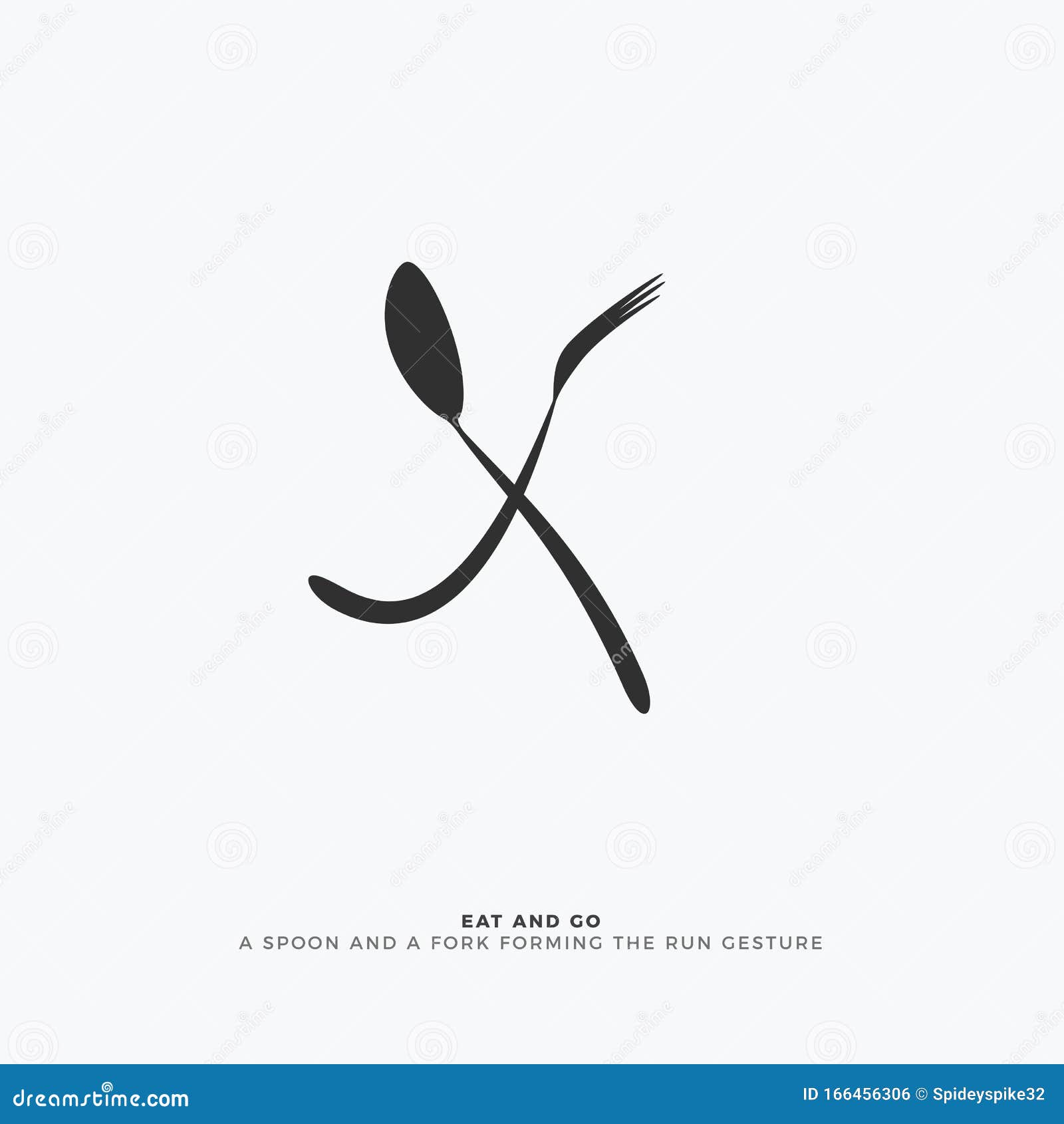 Running Spoon and Fork. Isolated Vector Illustration Stock Vector ...