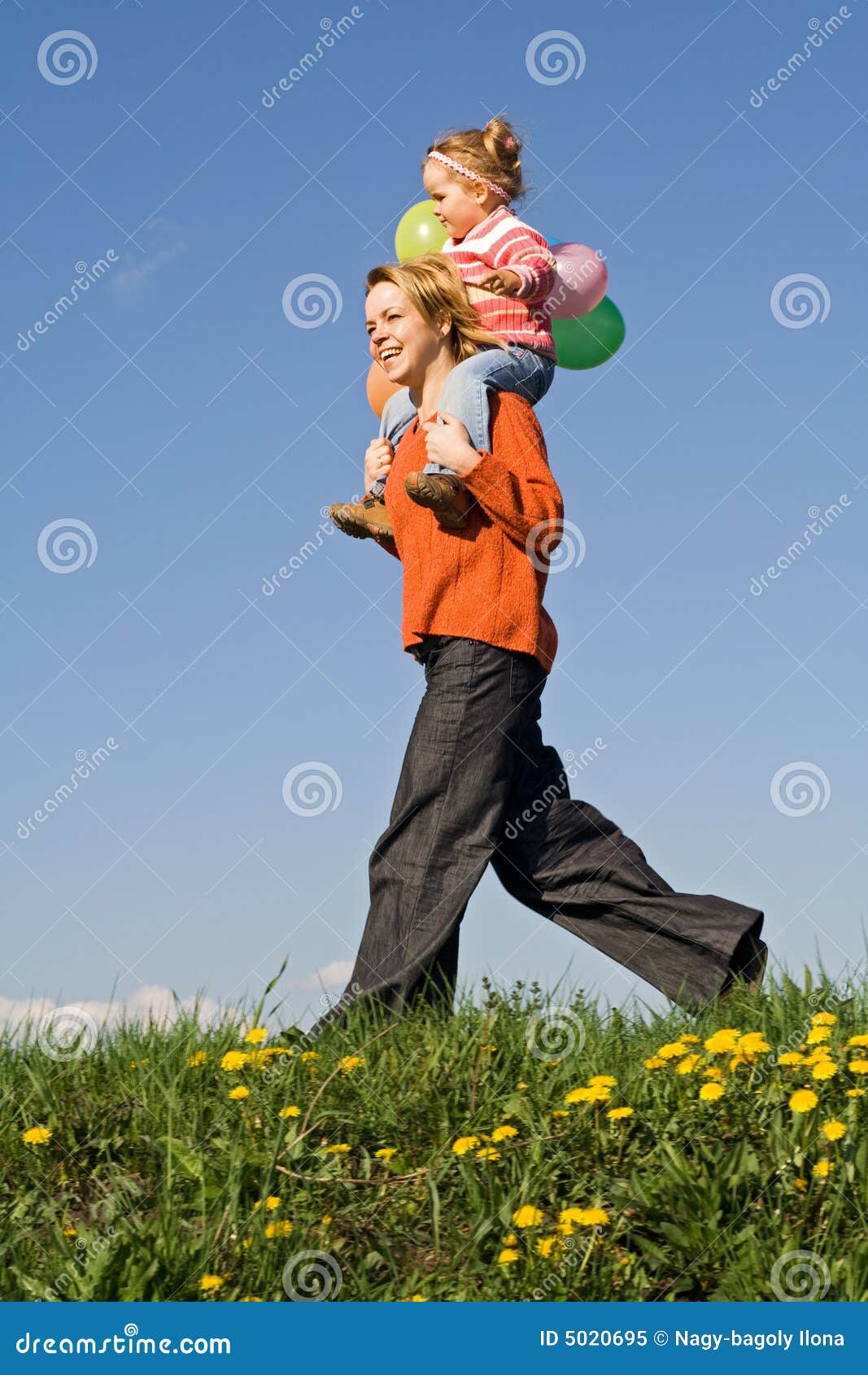 Running on the Spring Field Stock Image - Image of happy, flowers: 5020695
