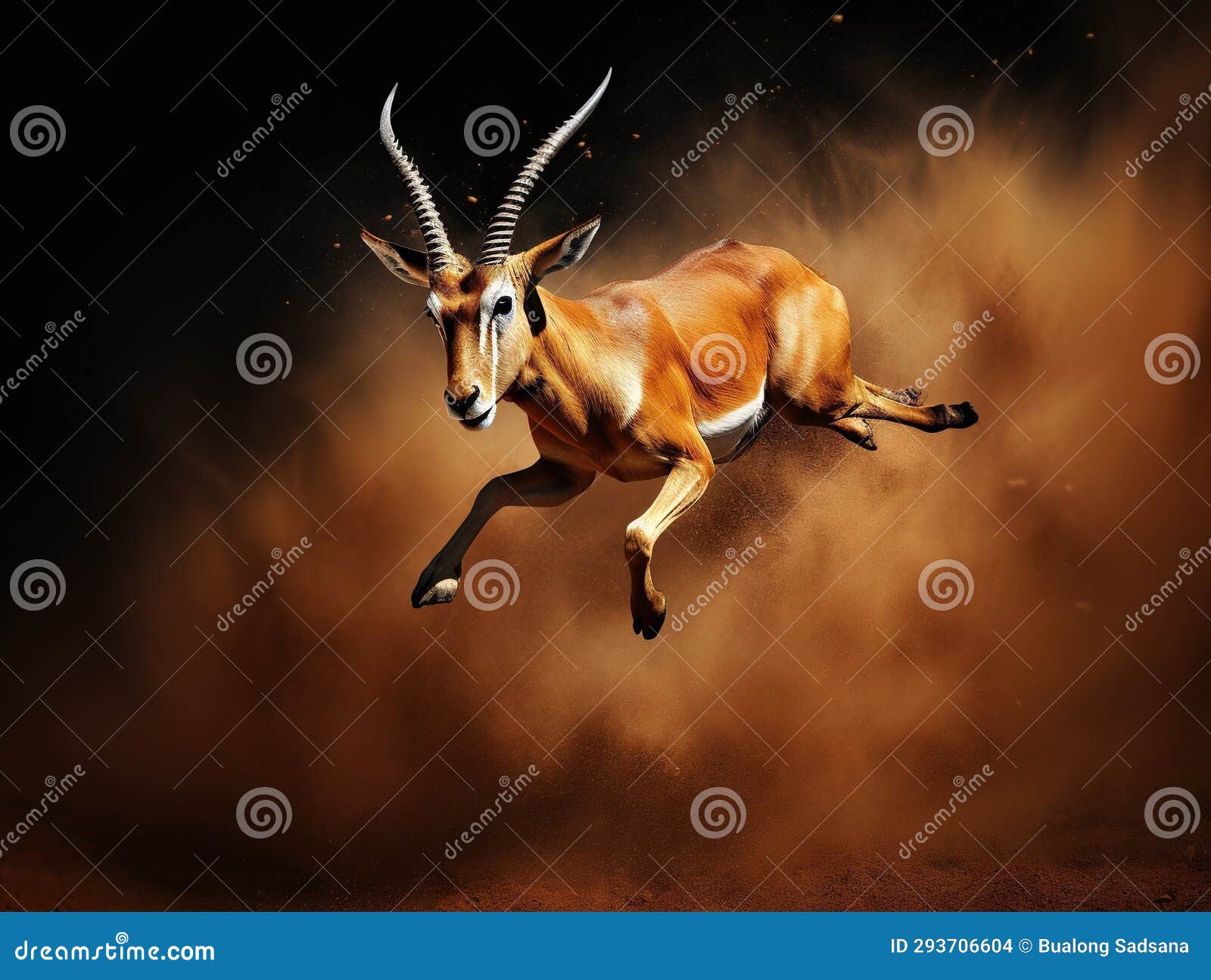 Springbok, Antidorcas Marsupialis, Jumping Antelope Royalty-Free ...