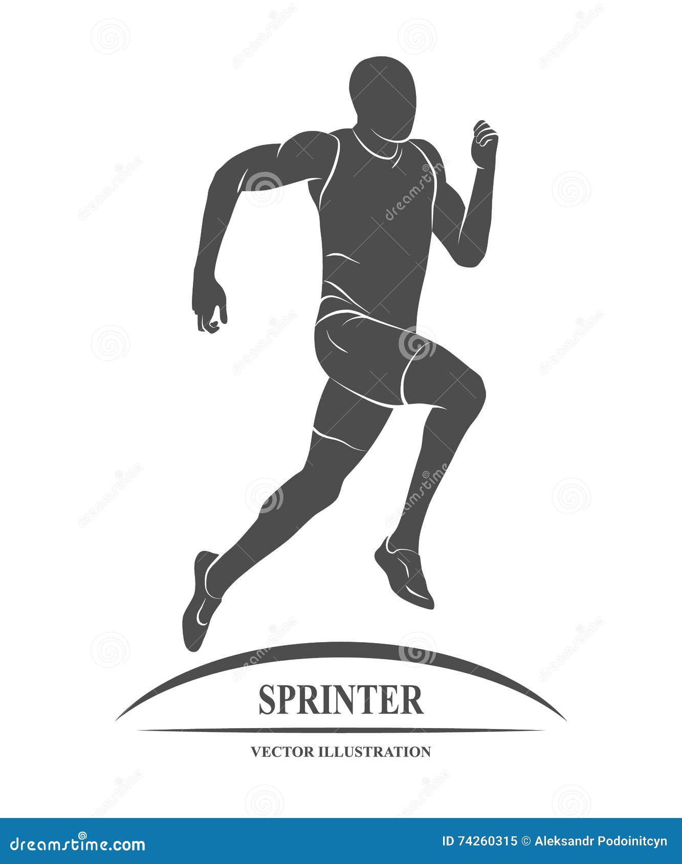 Running, sprinter, athlete stock vector. Illustration of human - 74260315