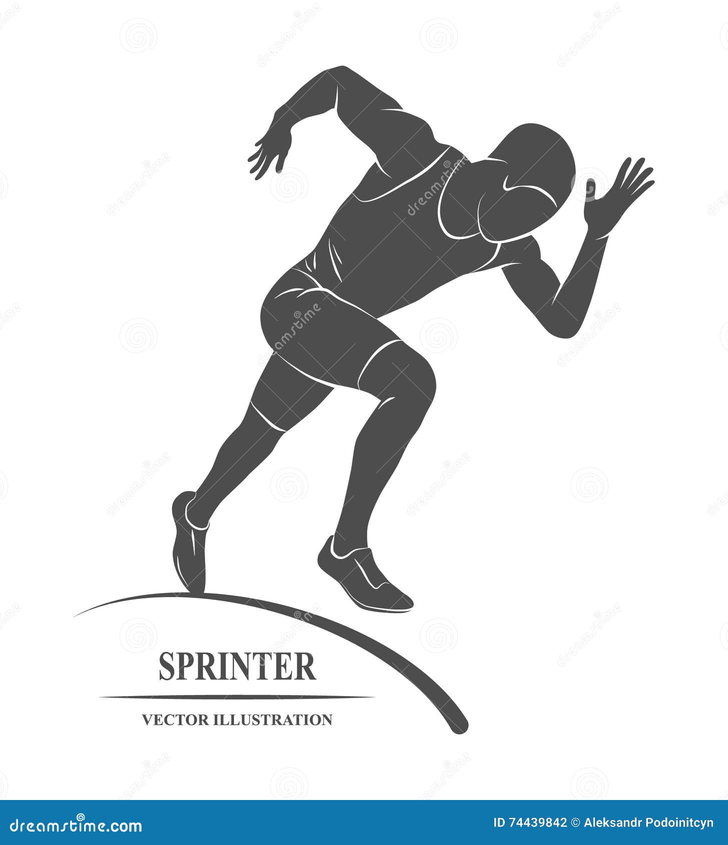 Running, sprinter, athlete stock vector. Illustration of sprint - 74439842