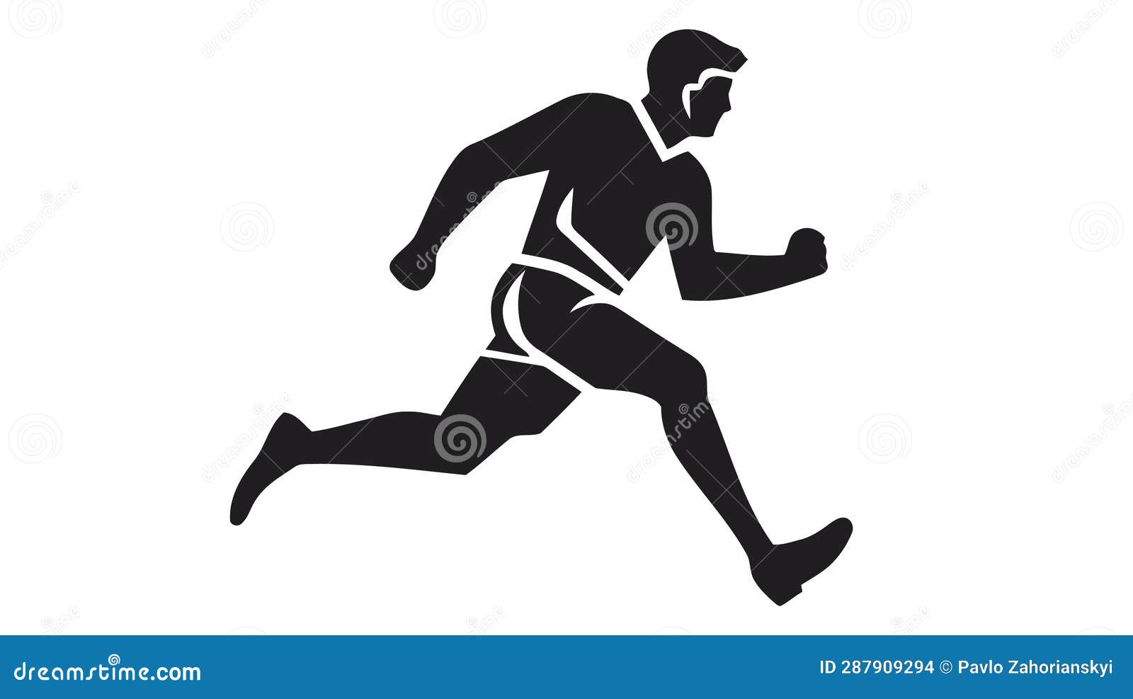 Running Sprinter Man. Flat Vector Illustration Icon, Logo Design ...