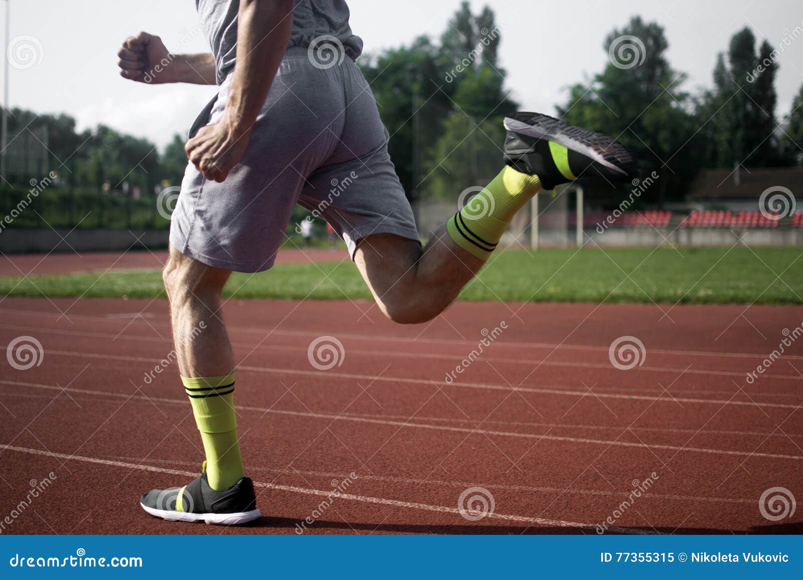 Running in stadium stock image. Image of stadium, exercise - 77355315