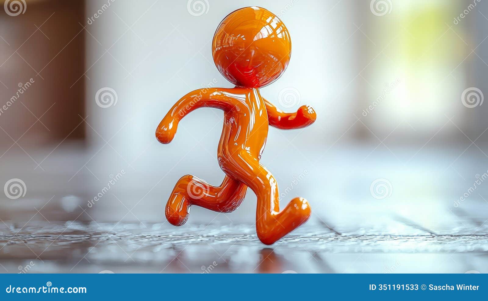 Running Stickman: Red on White. Generative AI Stock Illustration ...