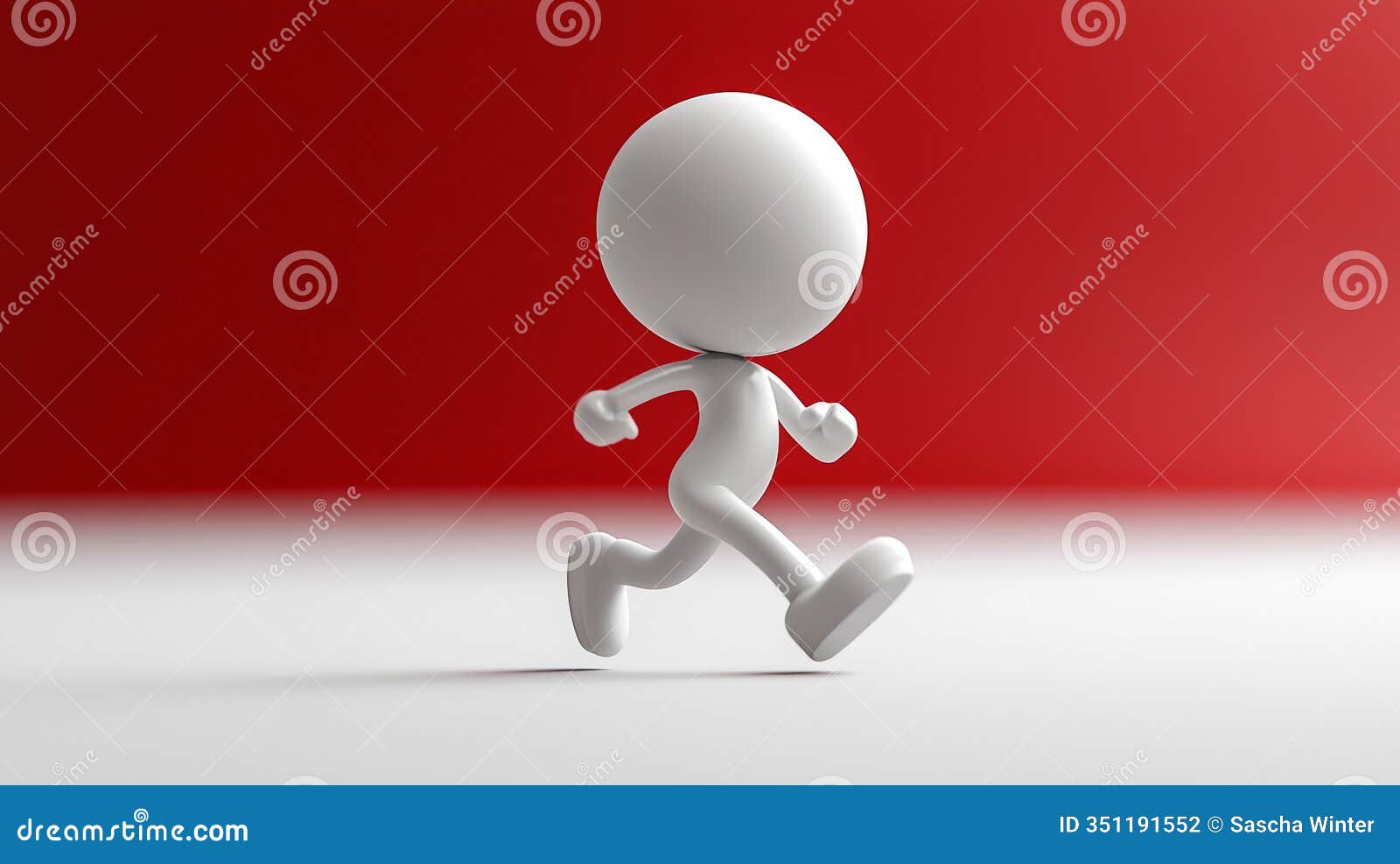 Running Stickman: Red on White. Generative AI Stock Illustration ...