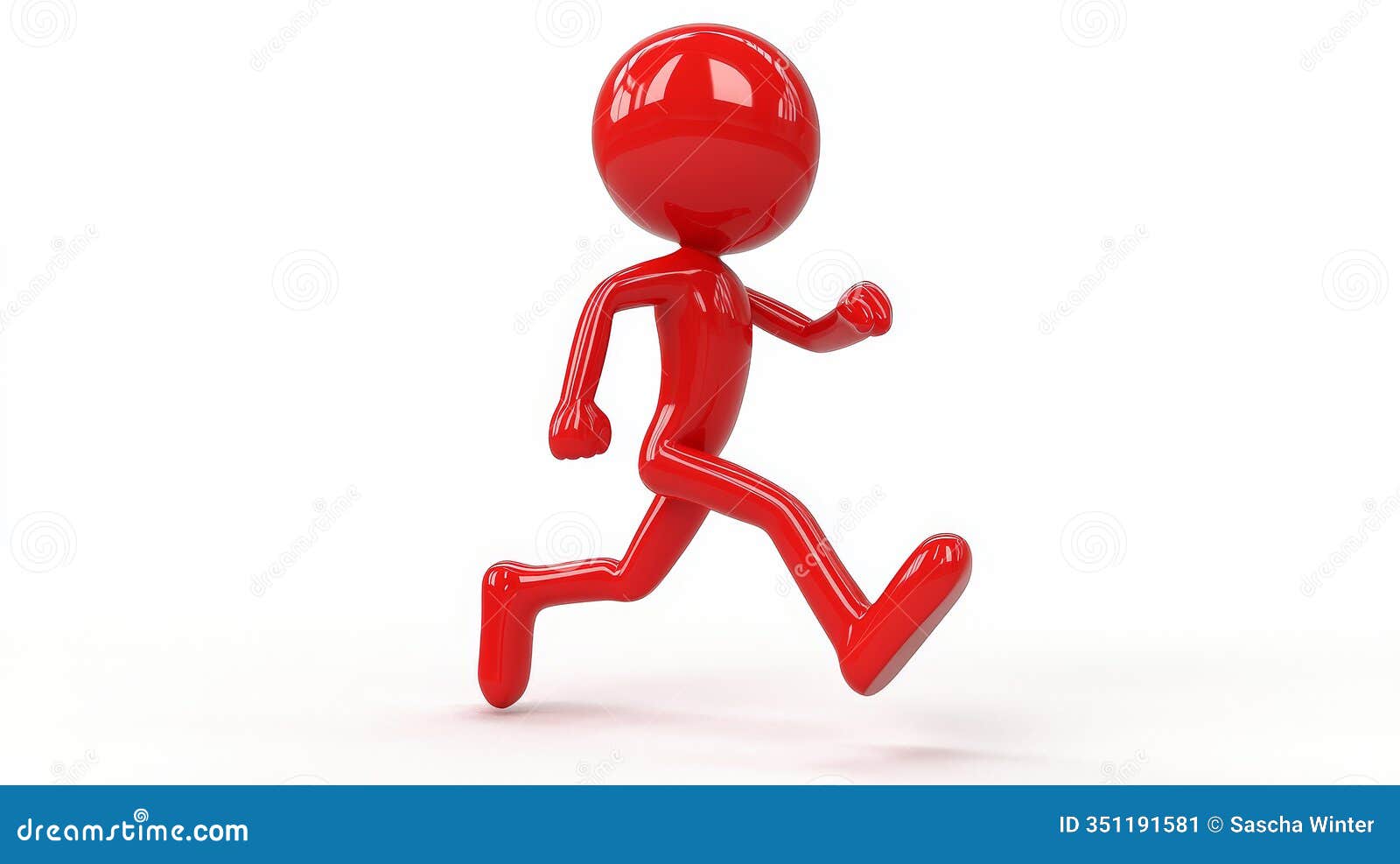 Running Stickman: Red on White. Generative AI Stock Illustration ...