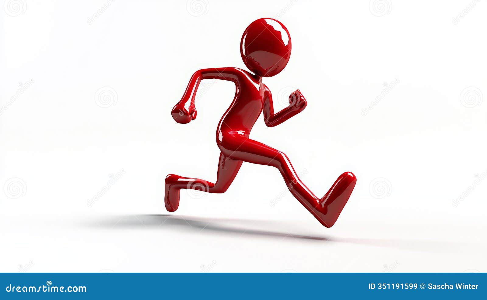 Running Stickman: Red on White. Generative AI Stock Illustration ...