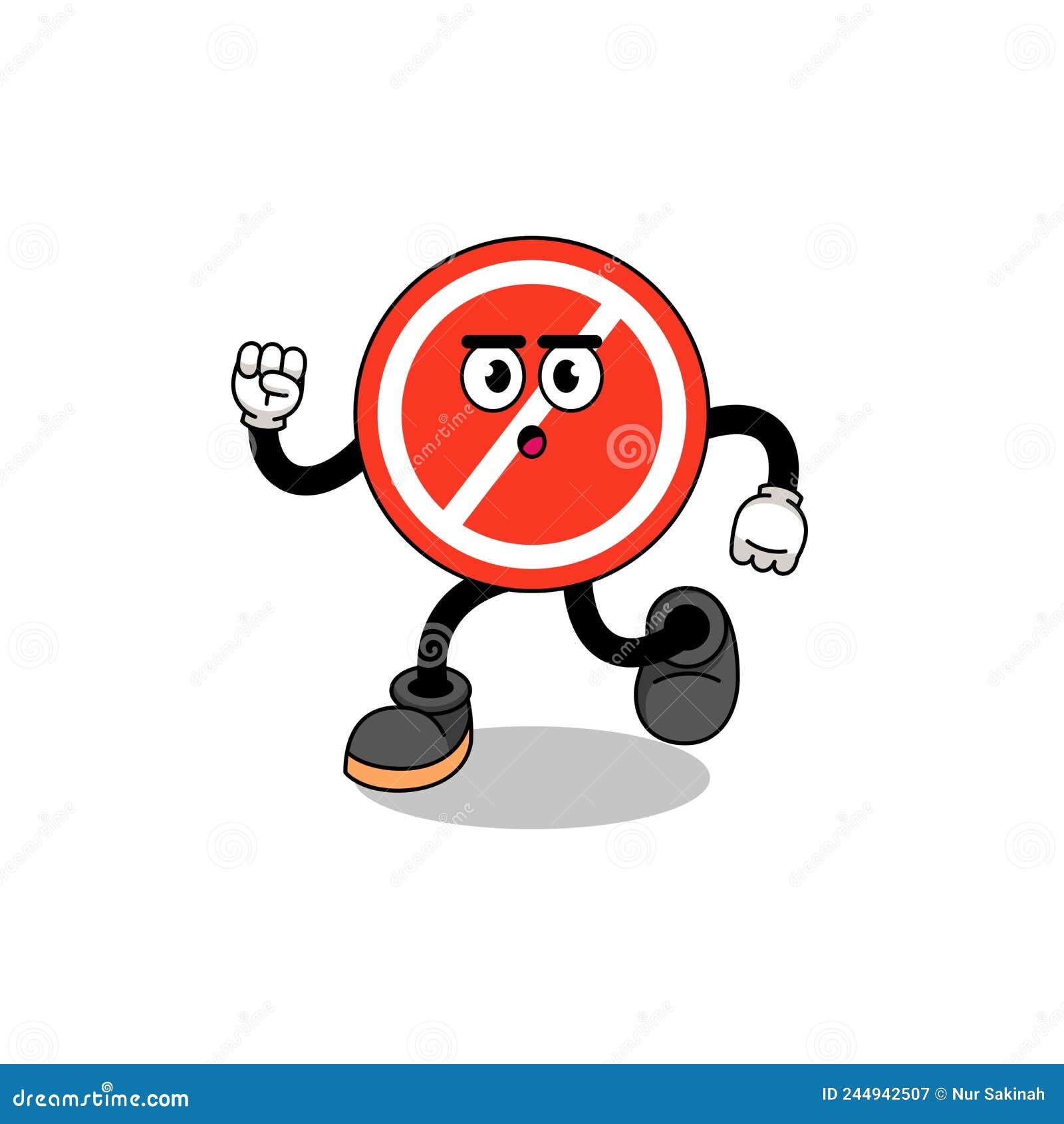 Running Stop Sign Mascot Illustration Stock Vector - Illustration of ...