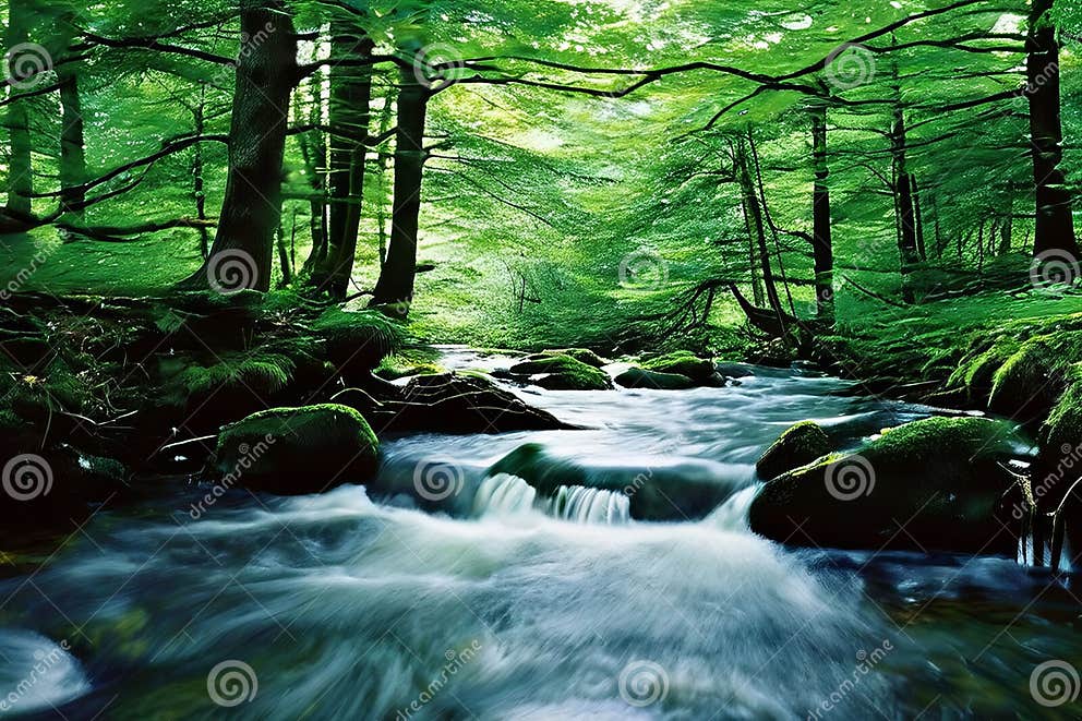 Running Stream a Fast Moving Stream Captured with a Slow Shutter Stock ...
