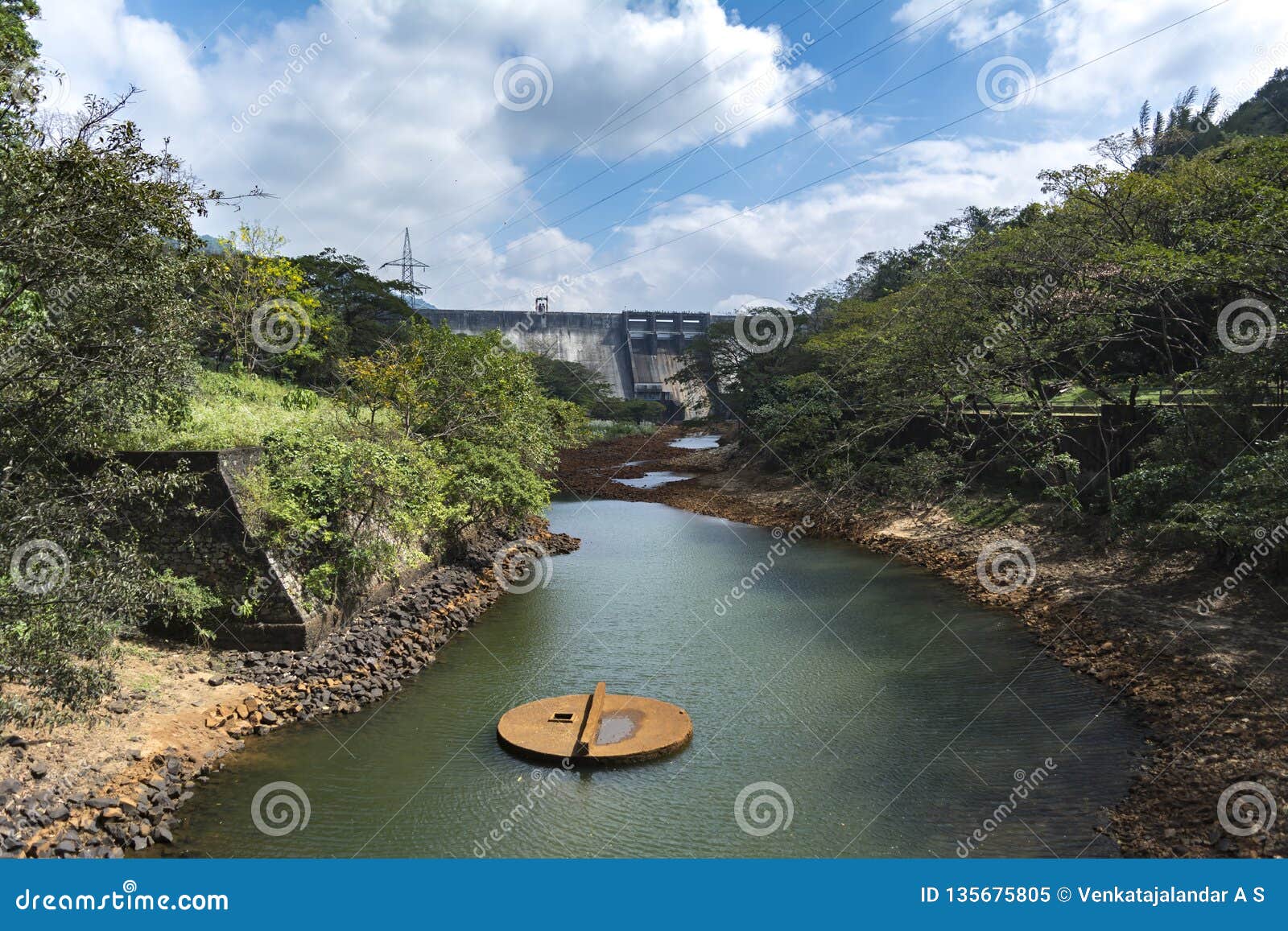 Irrigation Dam at Thenmala, Kerala Stock Image - Image of chair ...
