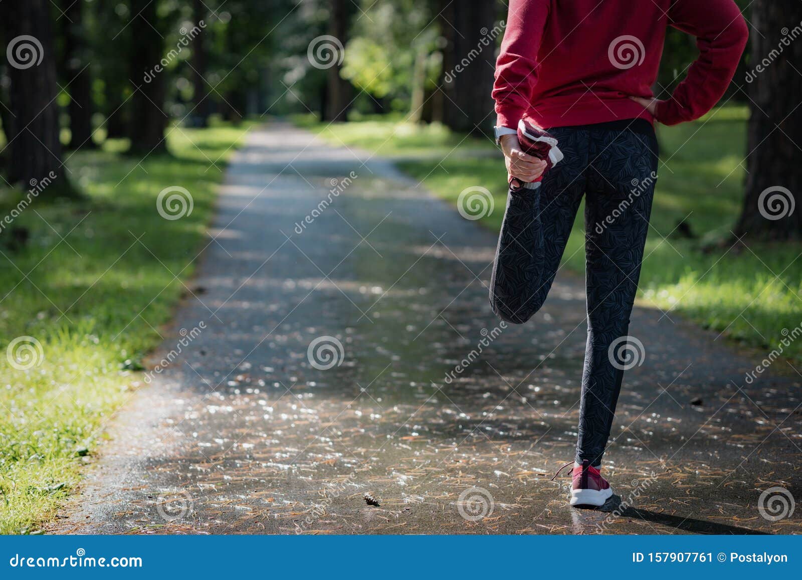Running Stretching Runner Doing Warm-up before the Marathon Stock Image ...