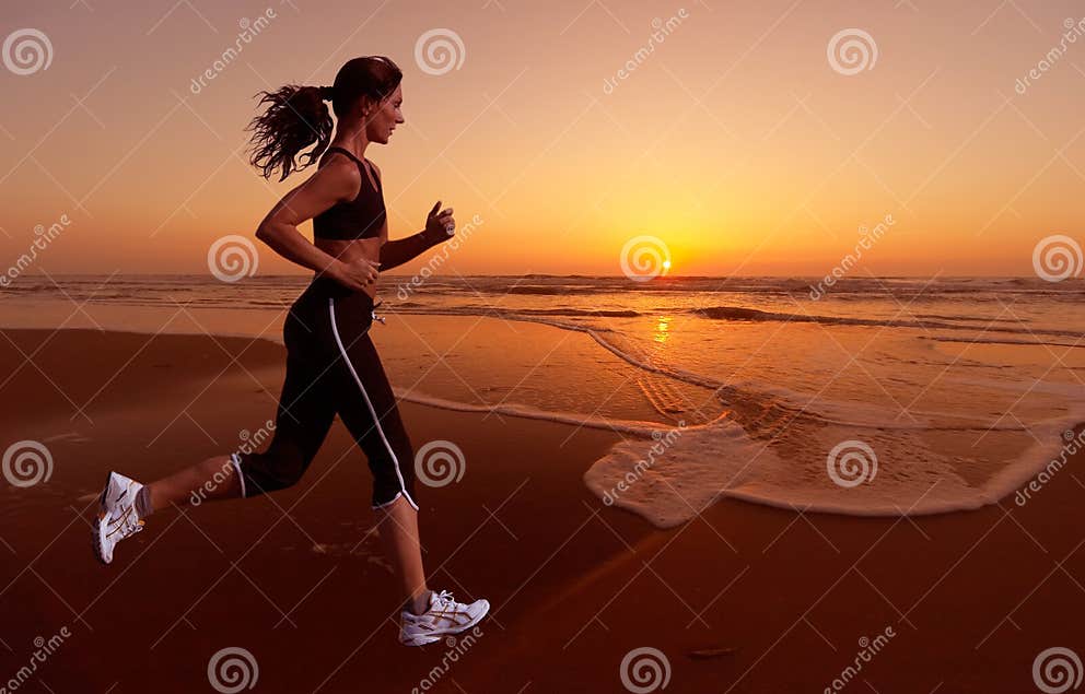 Running and sunset stock image. Image of ocean, athletic - 1453419