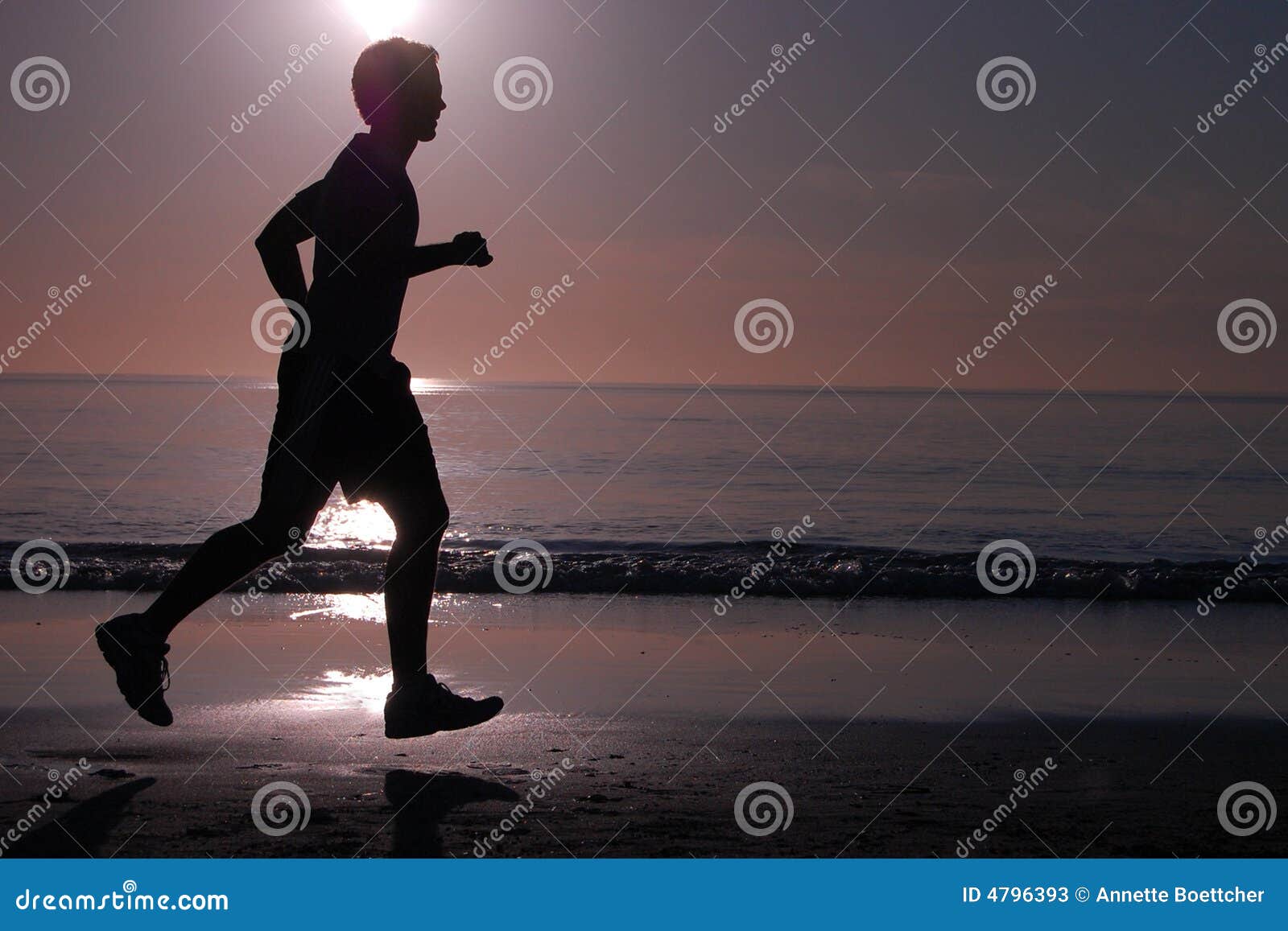 Running at Sunset stock image. Image of sand, profile - 4796393