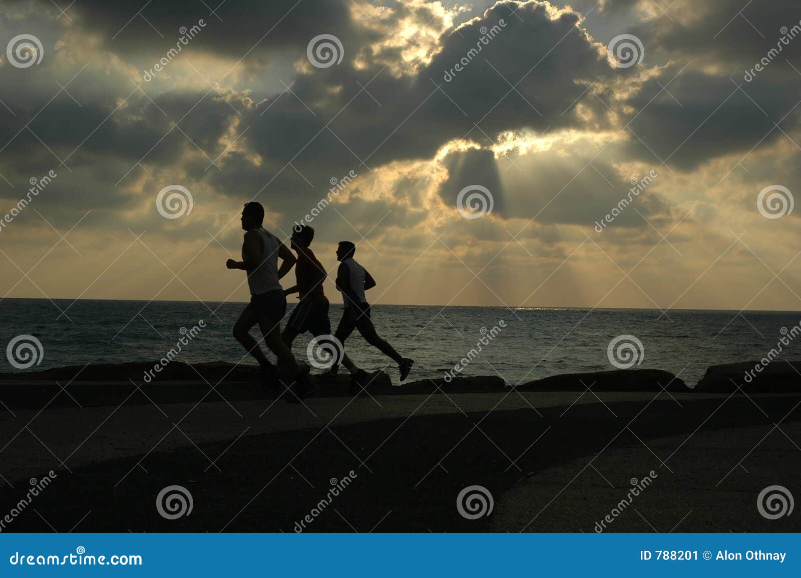 Running at sunset stock image. Image of active, sport, vacation - 788201