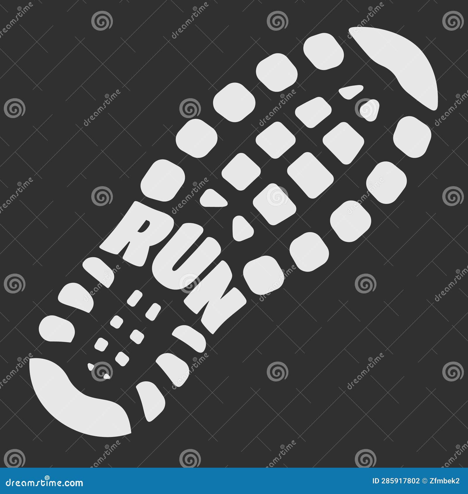 Running Symbol with Sport Shoe Print Stock Vector - Illustration of ...