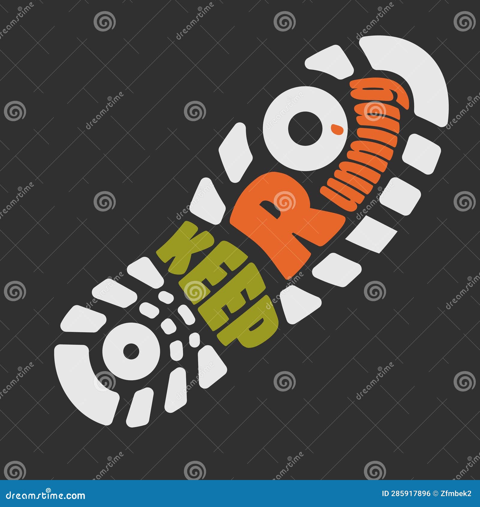 Running Symbol with Sport Shoe Print Stock Vector - Illustration of ...