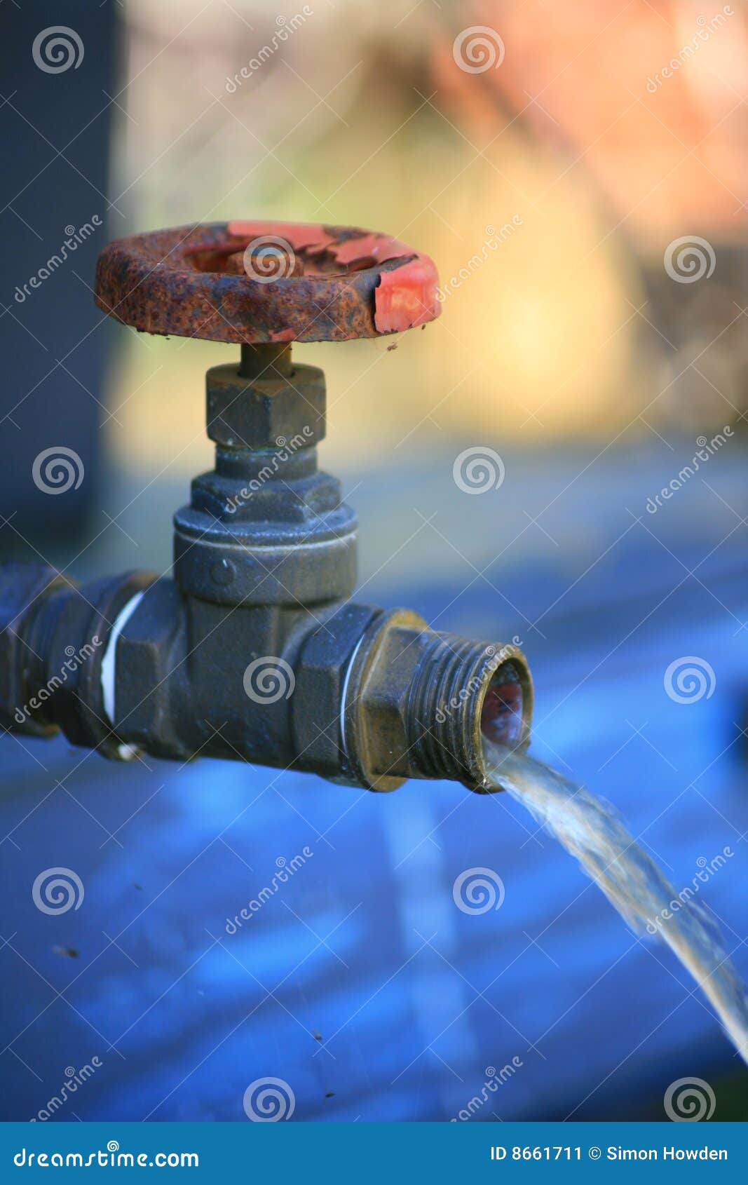 Running tap stock image. Image of thread, rust, outdoors - 8661711