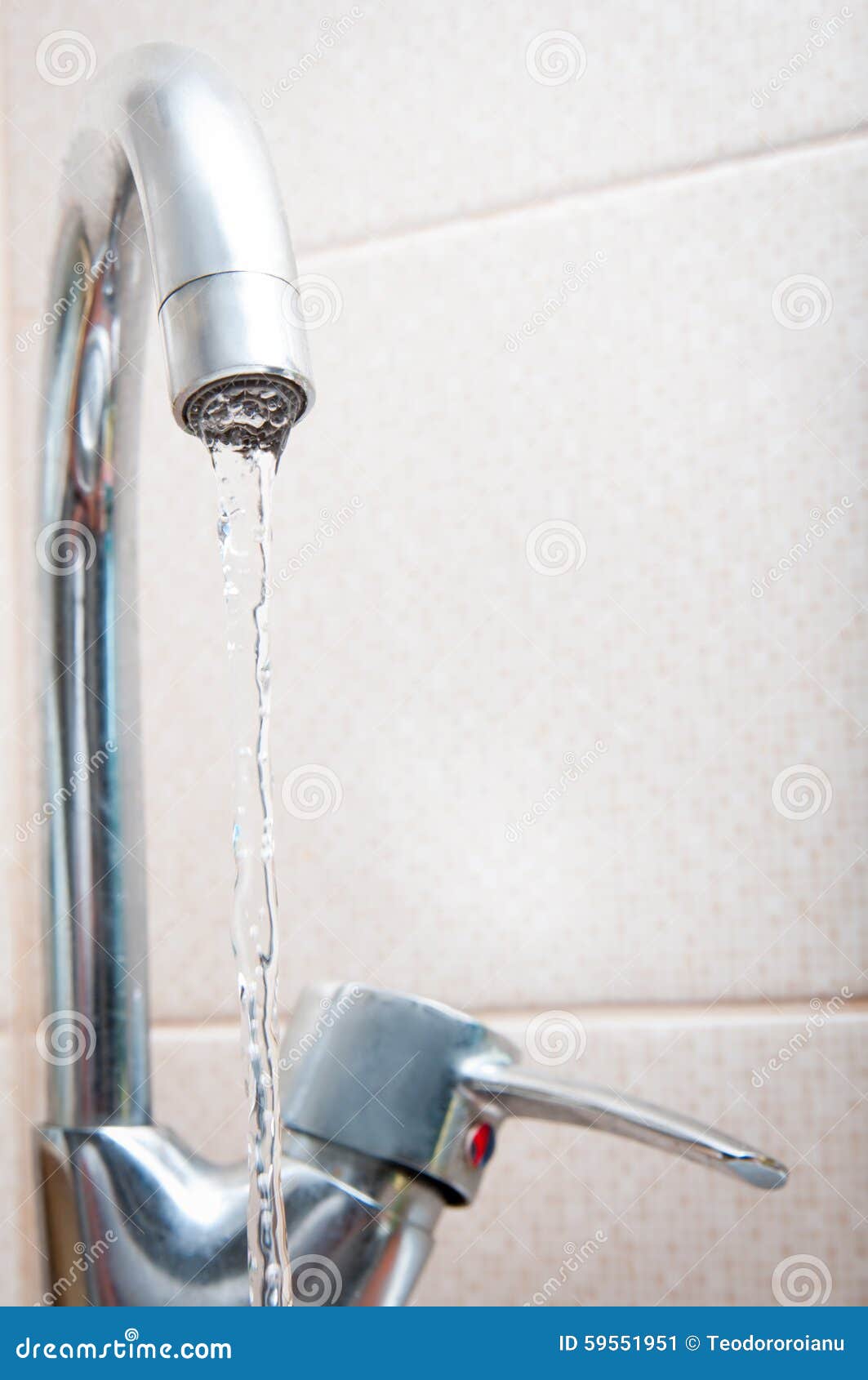 Running tap water stock image. Image of drain, basin - 59551951