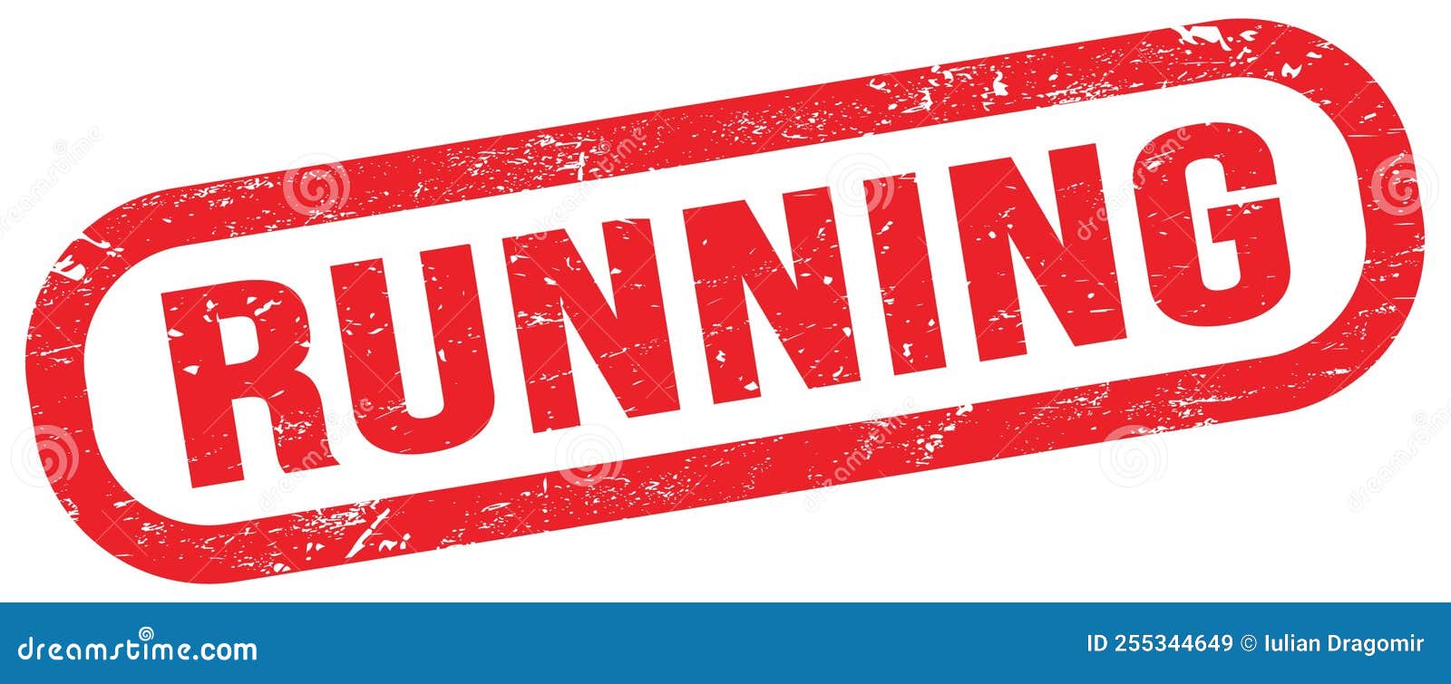 RUNNING, Text Written on Red Stamp Sign Stock Illustration ...