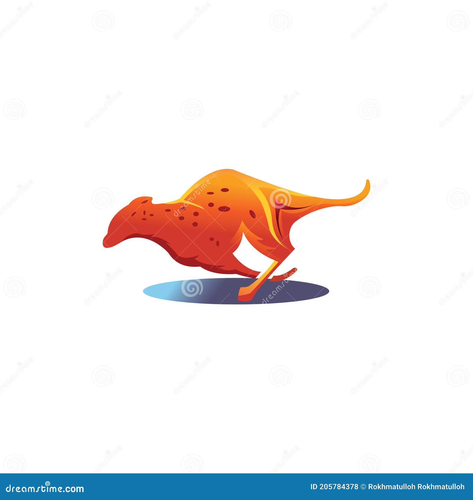 Running Tiger Logo Illustration Color Gradient Design Element Vector ...