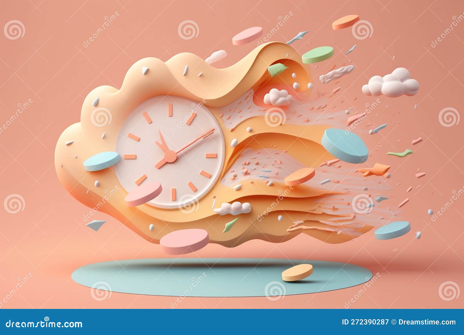Running Time Concept, Flowing Time Background, Deadline Concept, 3d ...