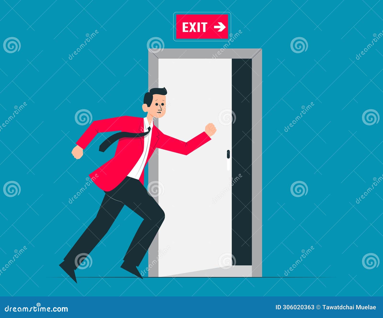 Running To the Exit. Successfully or Escape Vector Concept Stock Vector ...