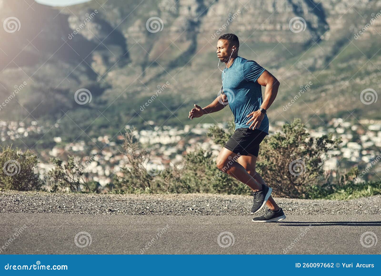 Running Today with a Spectacular View. a Young Handsome Man Running ...