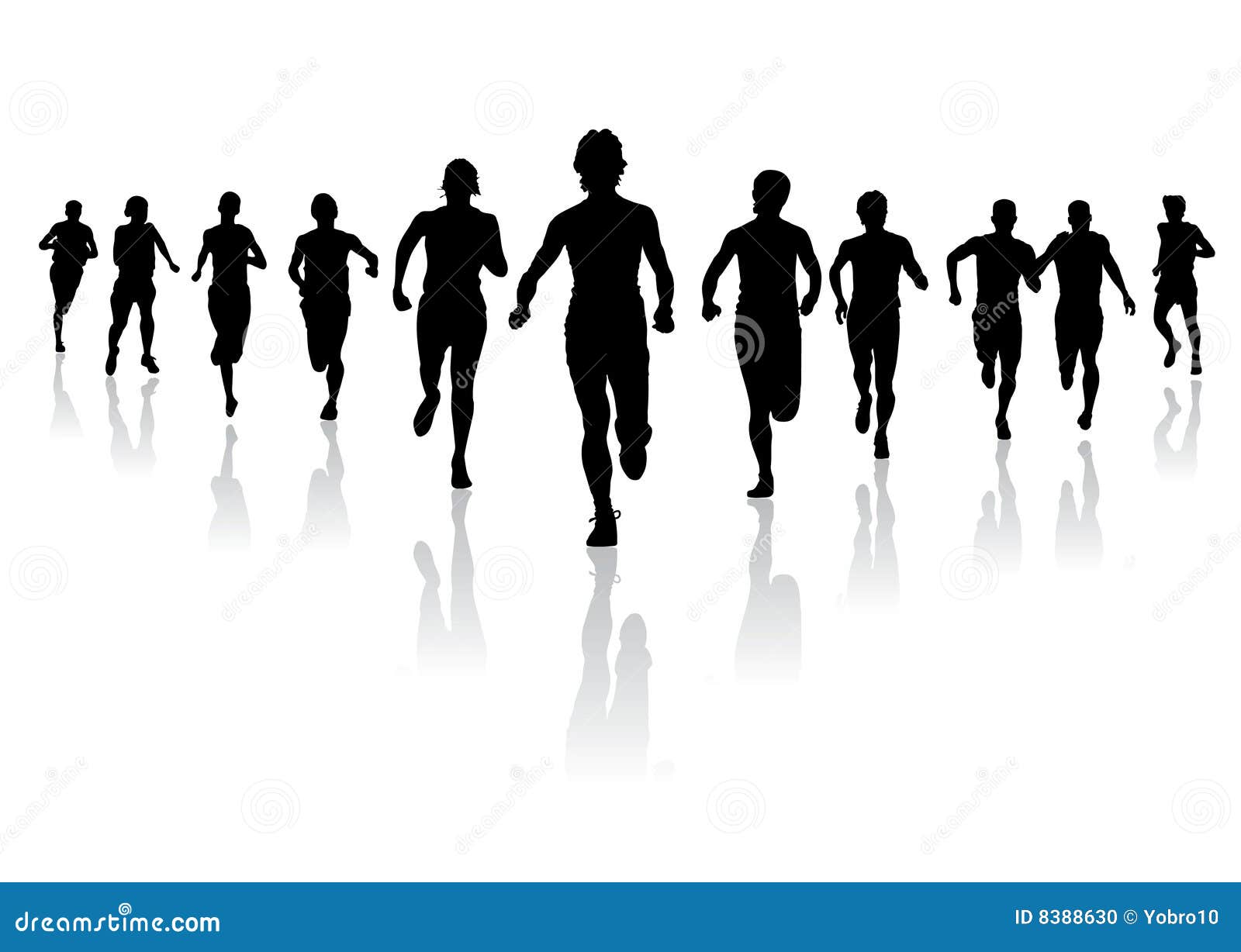 Running towards the Finish stock vector. Illustration of athletes - 8388630