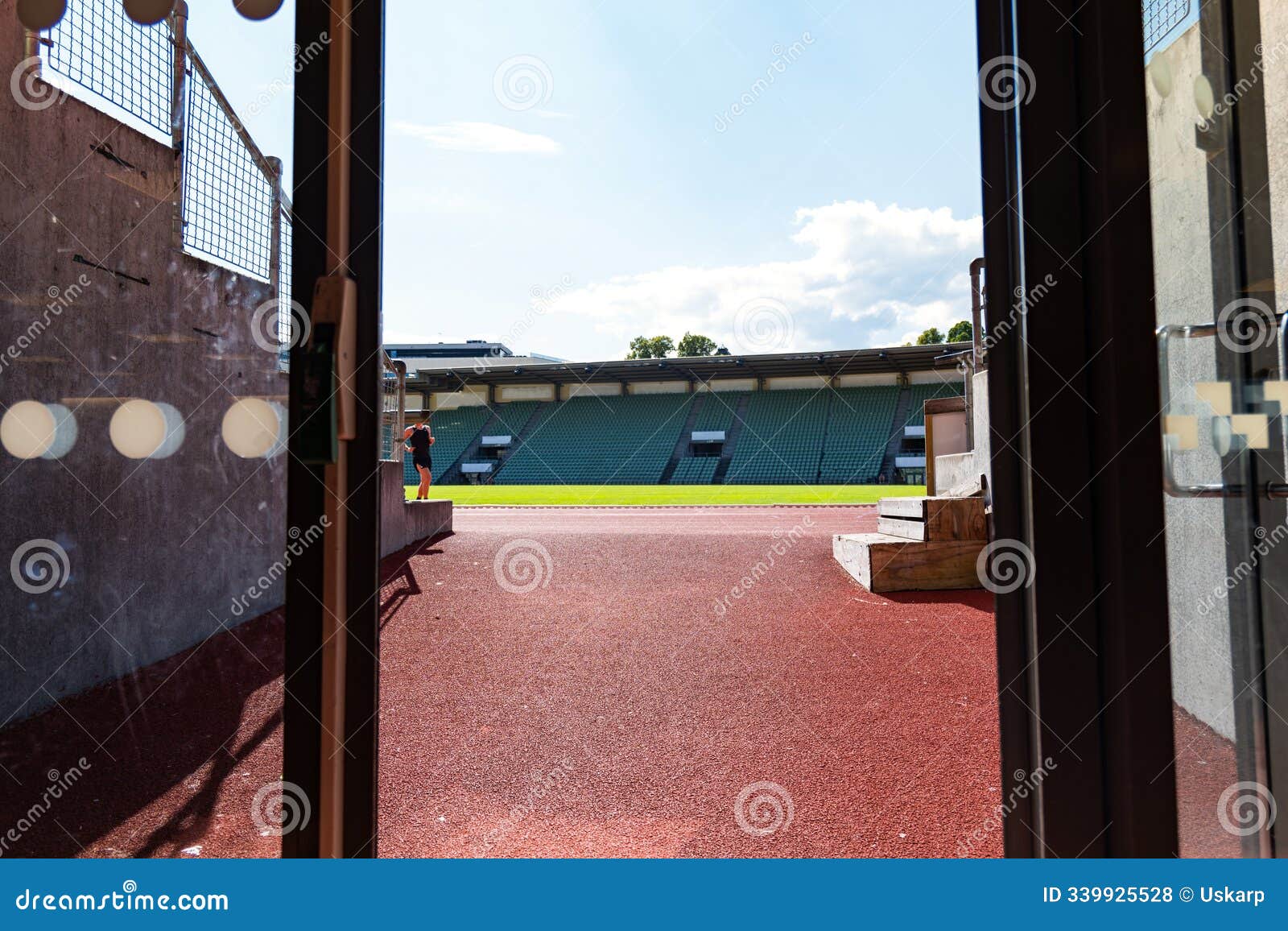 Running Track for Athletic Competition, Training, Exercise in Stadium ...