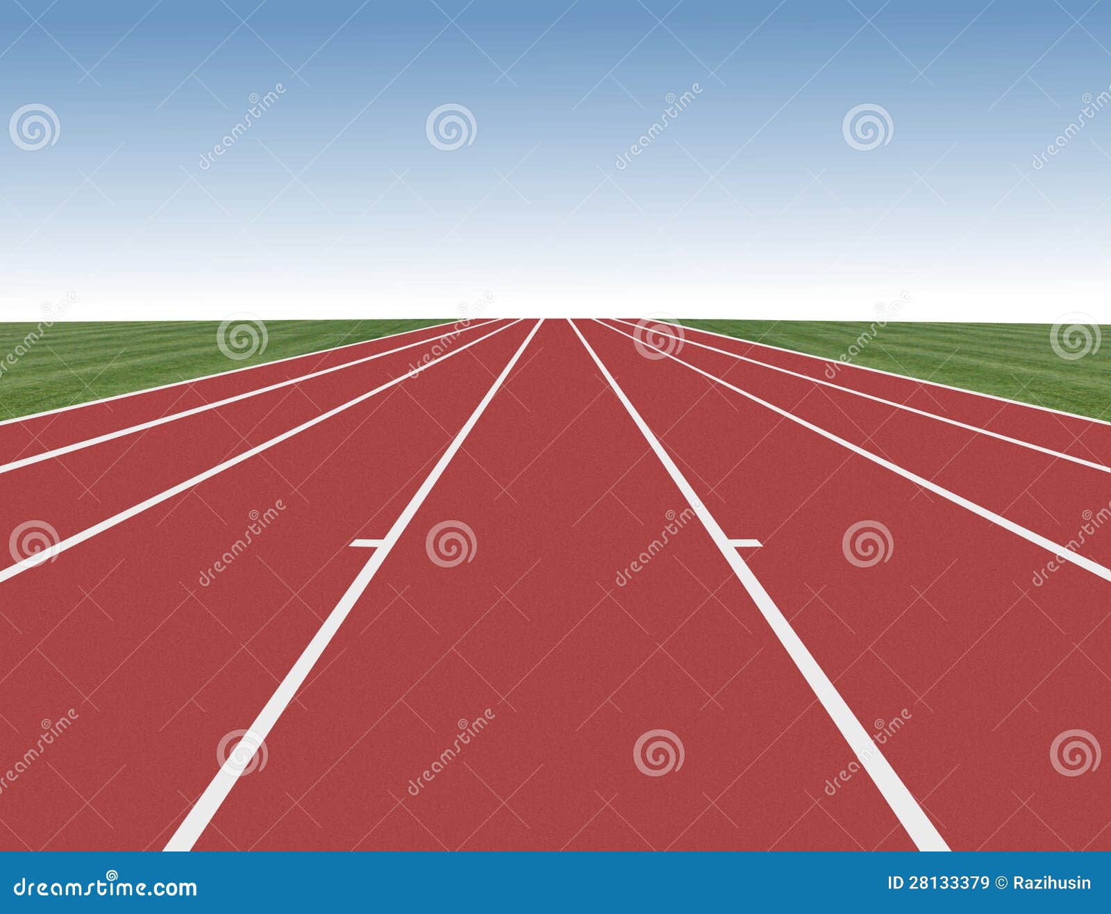 Running Track with Blue Sky in Distance Stock Illustration ...