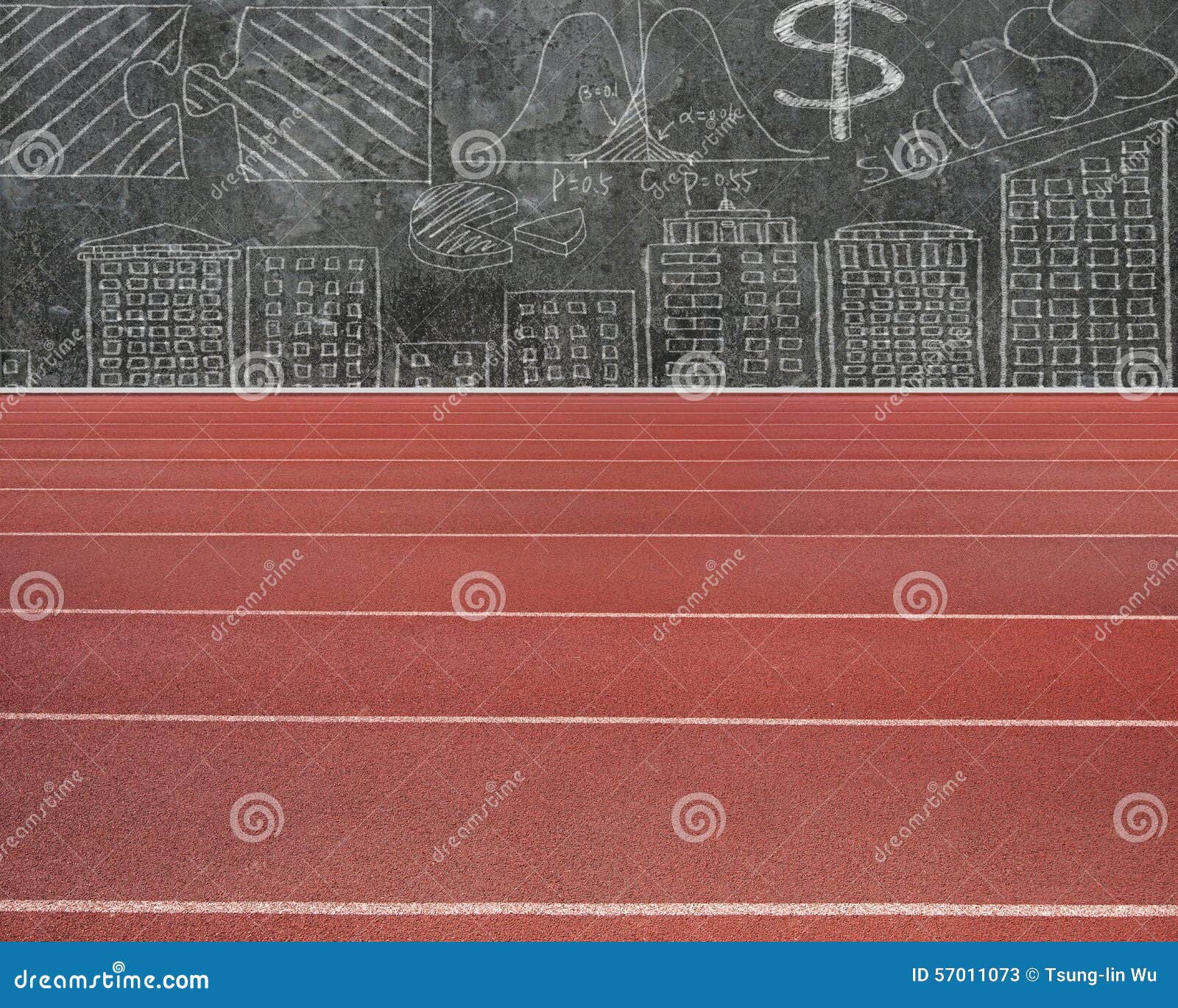 Running Track with Business Concepts Doodles Stock Image - Image of ...