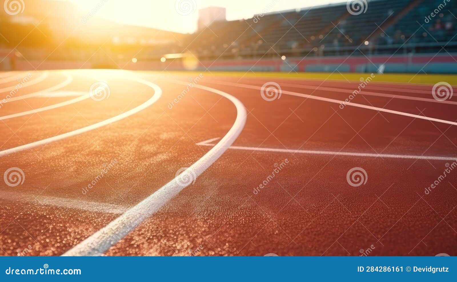Running Track Close-up. Generative AI. Stock Illustration ...