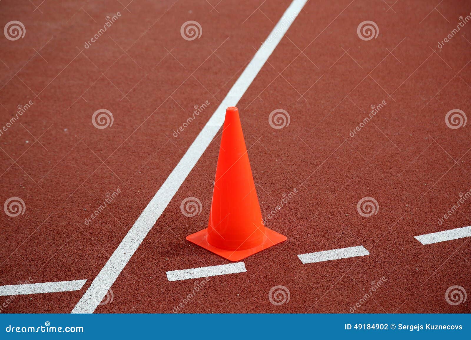 Running track with cone stock photo. Image of contest - 49184902