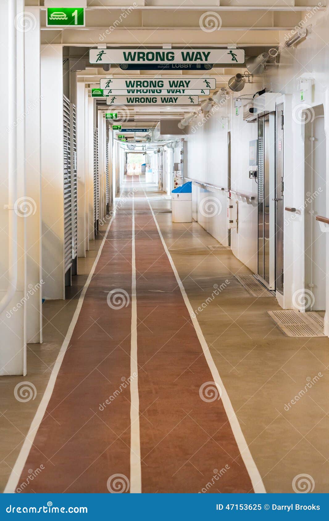 Running Track on Deck of Cruise Ship Stock Image - Image of distance ...