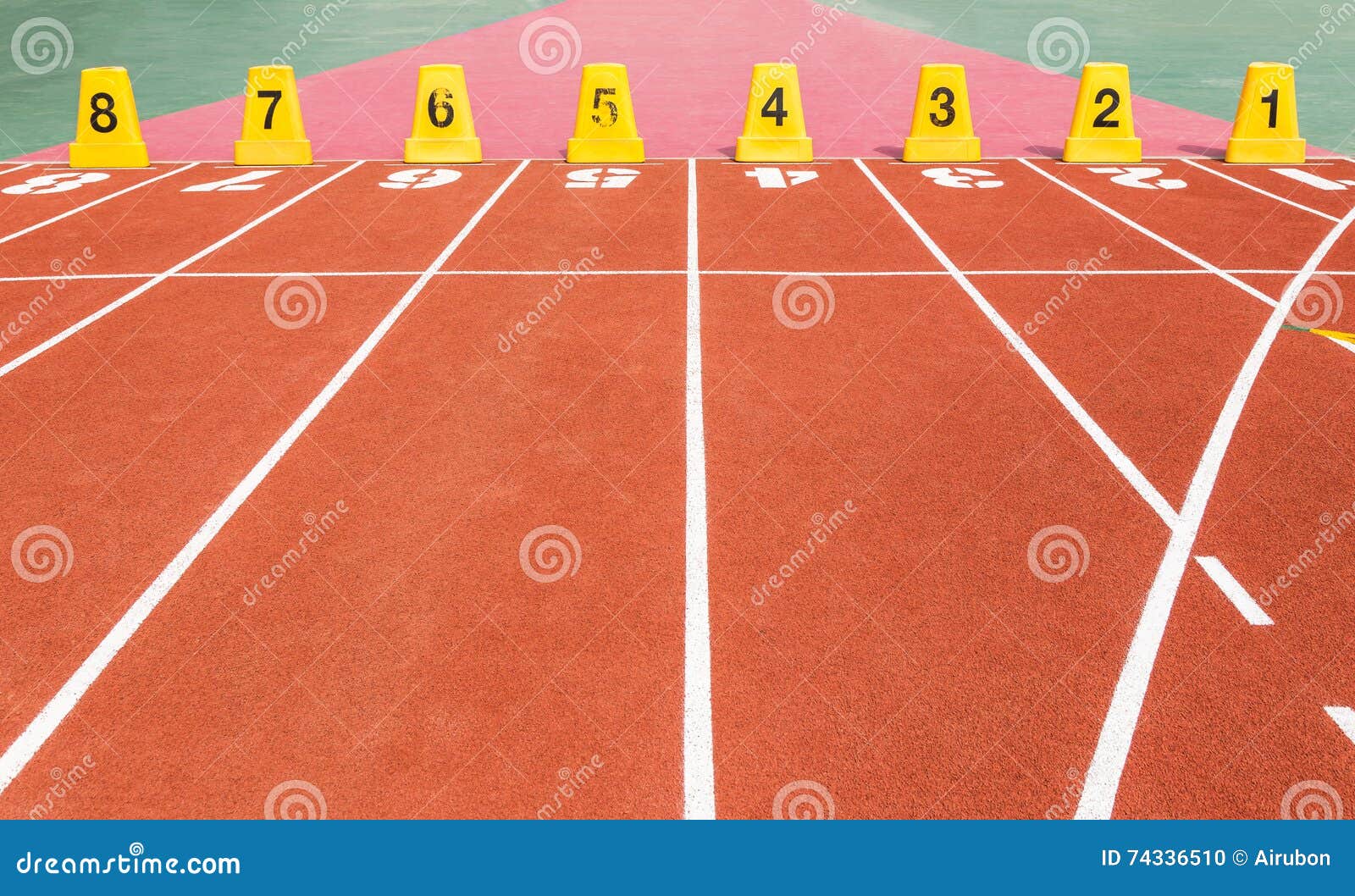Running Track with Lane Numbers. Stock Photo - Image of athlete ...