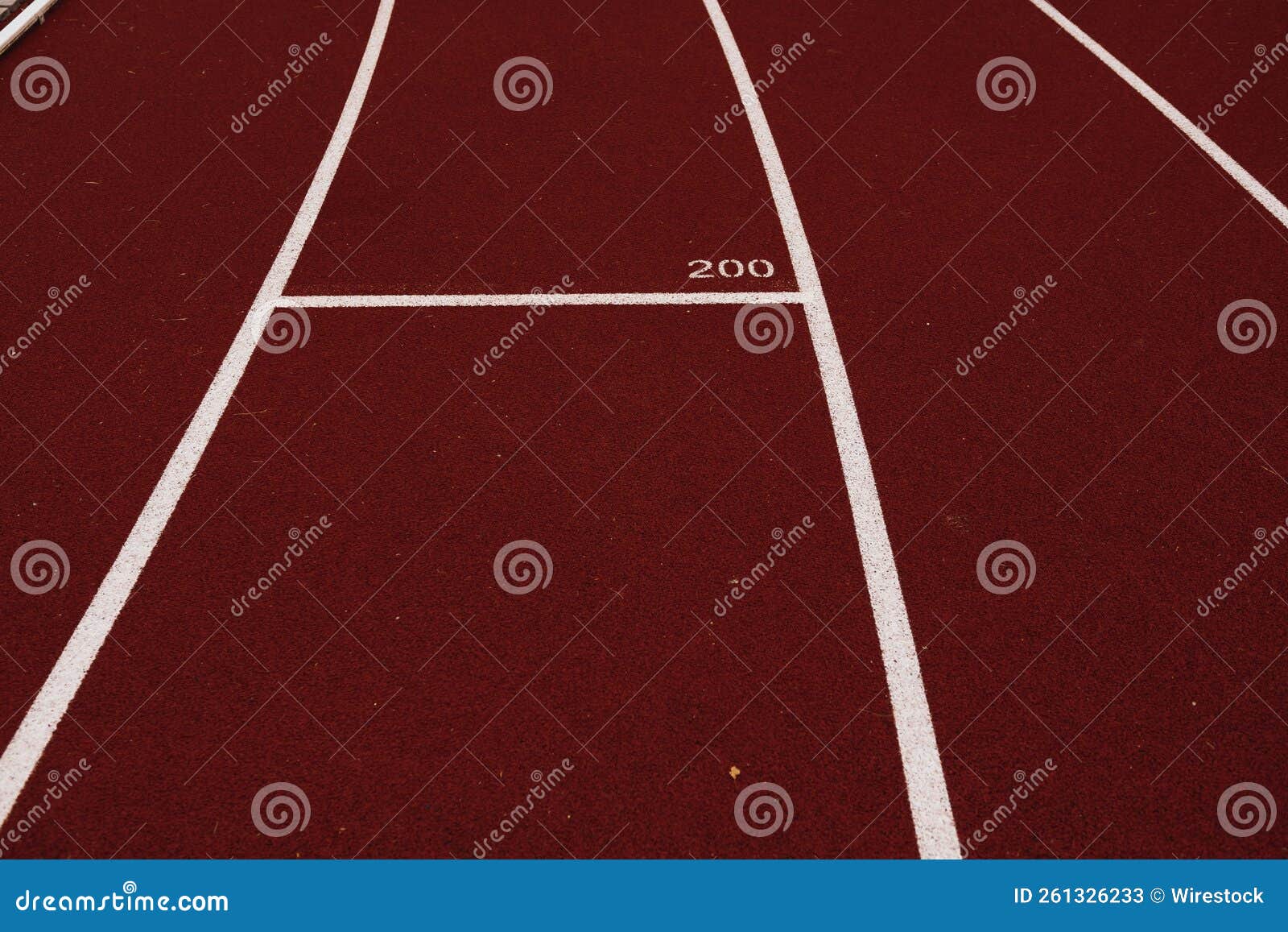 Running Track Lanes with a Number and Lines in White Stock Image ...