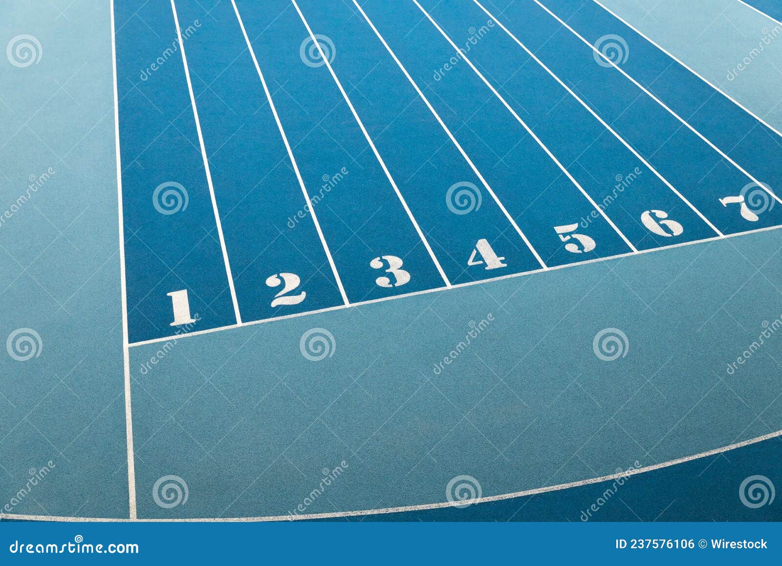 Running Track with Markings in an Outdoor Stadium Stock Photo - Image ...
