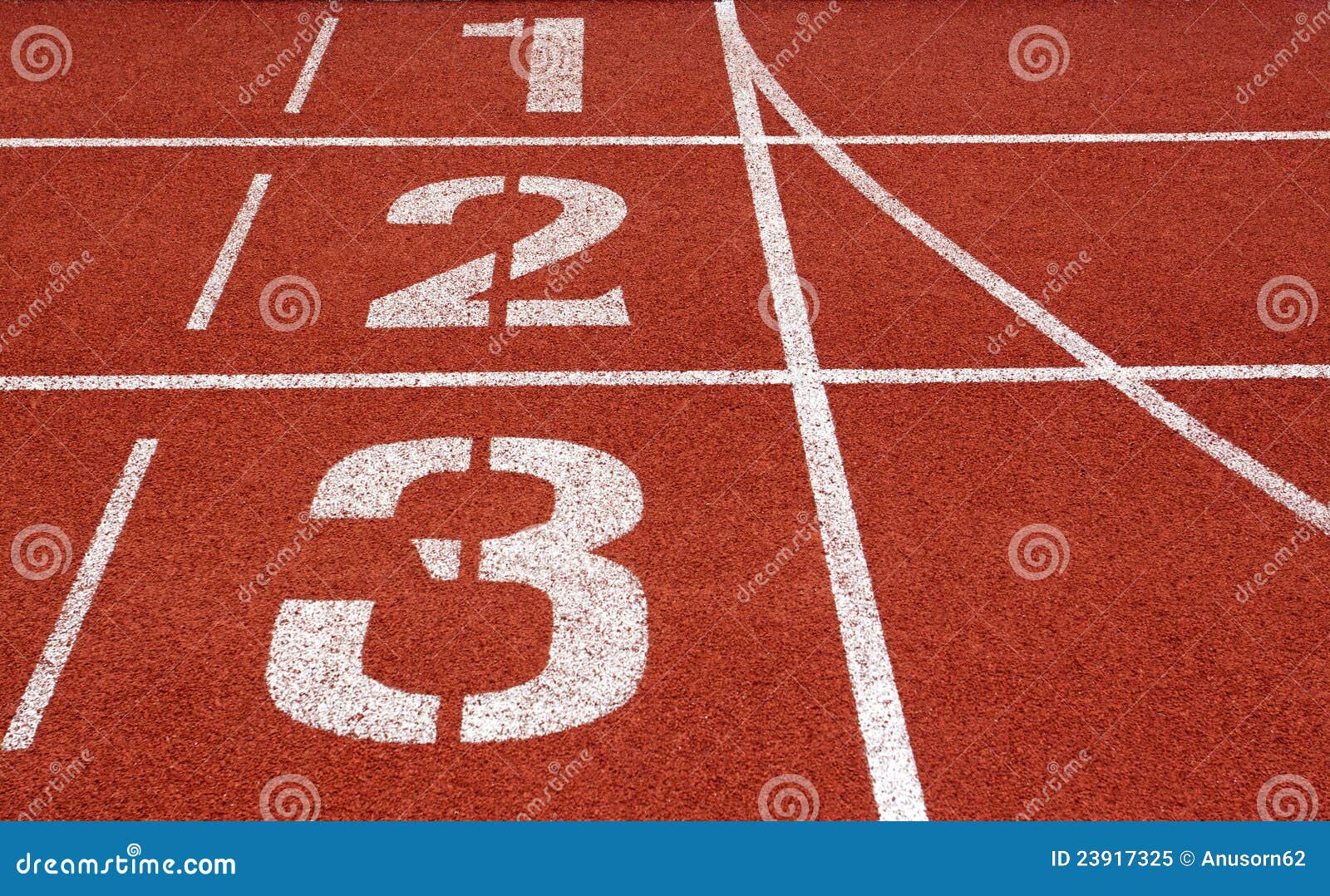 Running Track Numbers One Two Three Stock Image - Image of blue ...