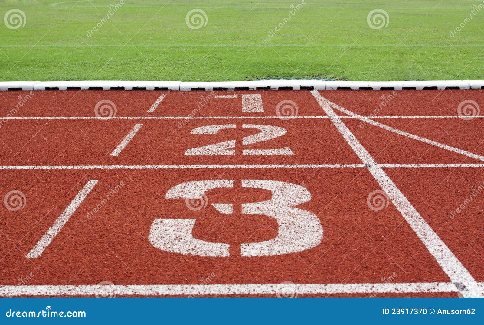 Running Track Numbers One Two Three Stock Photo - Image of football ...