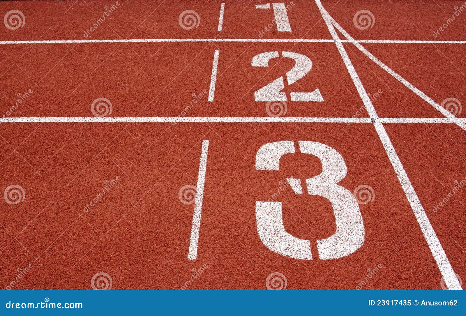 Running Track Numbers One Two Three Stock Image - Image of roof ...