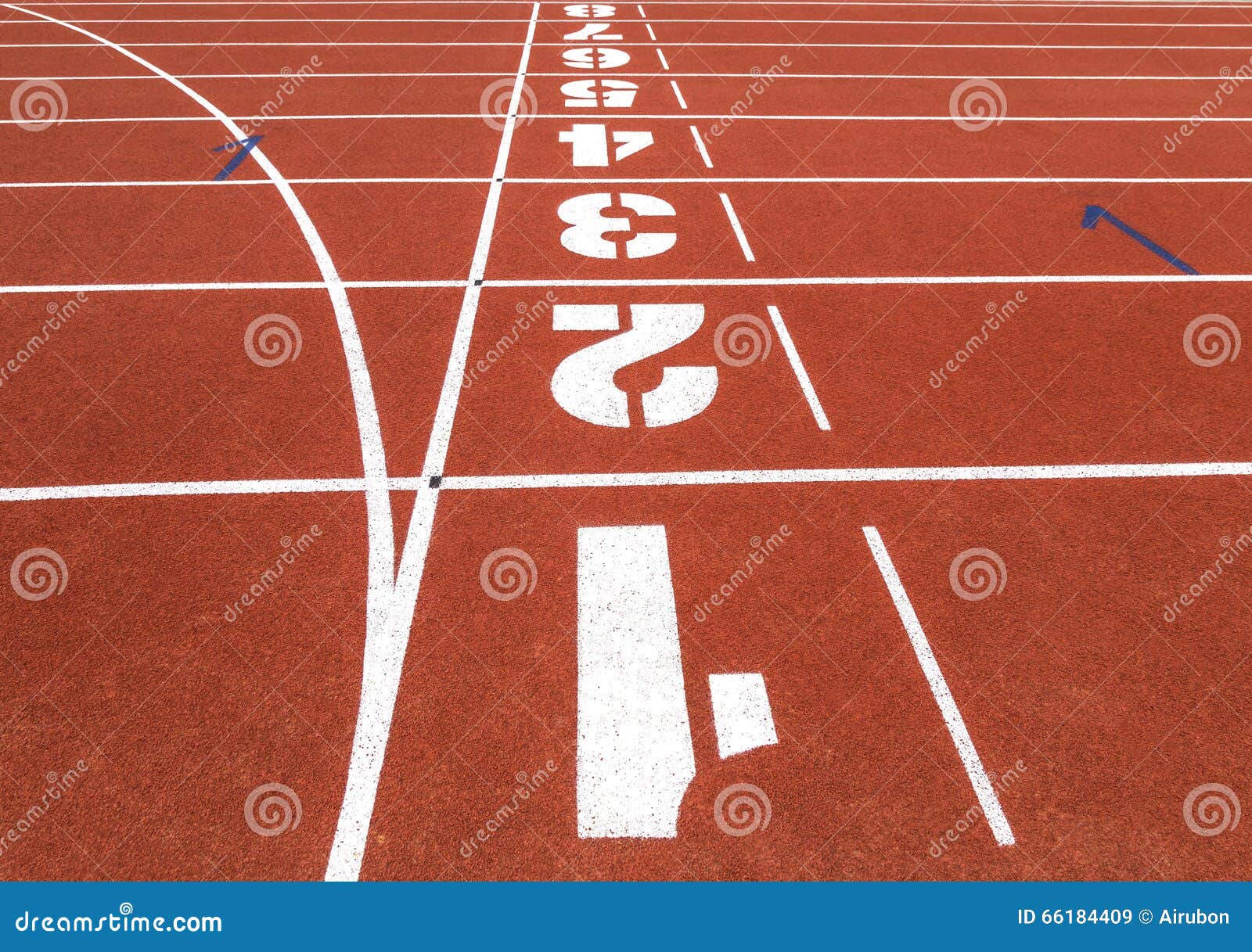 Running Track with Numbers. Stock Image - Image of mark, perspective ...