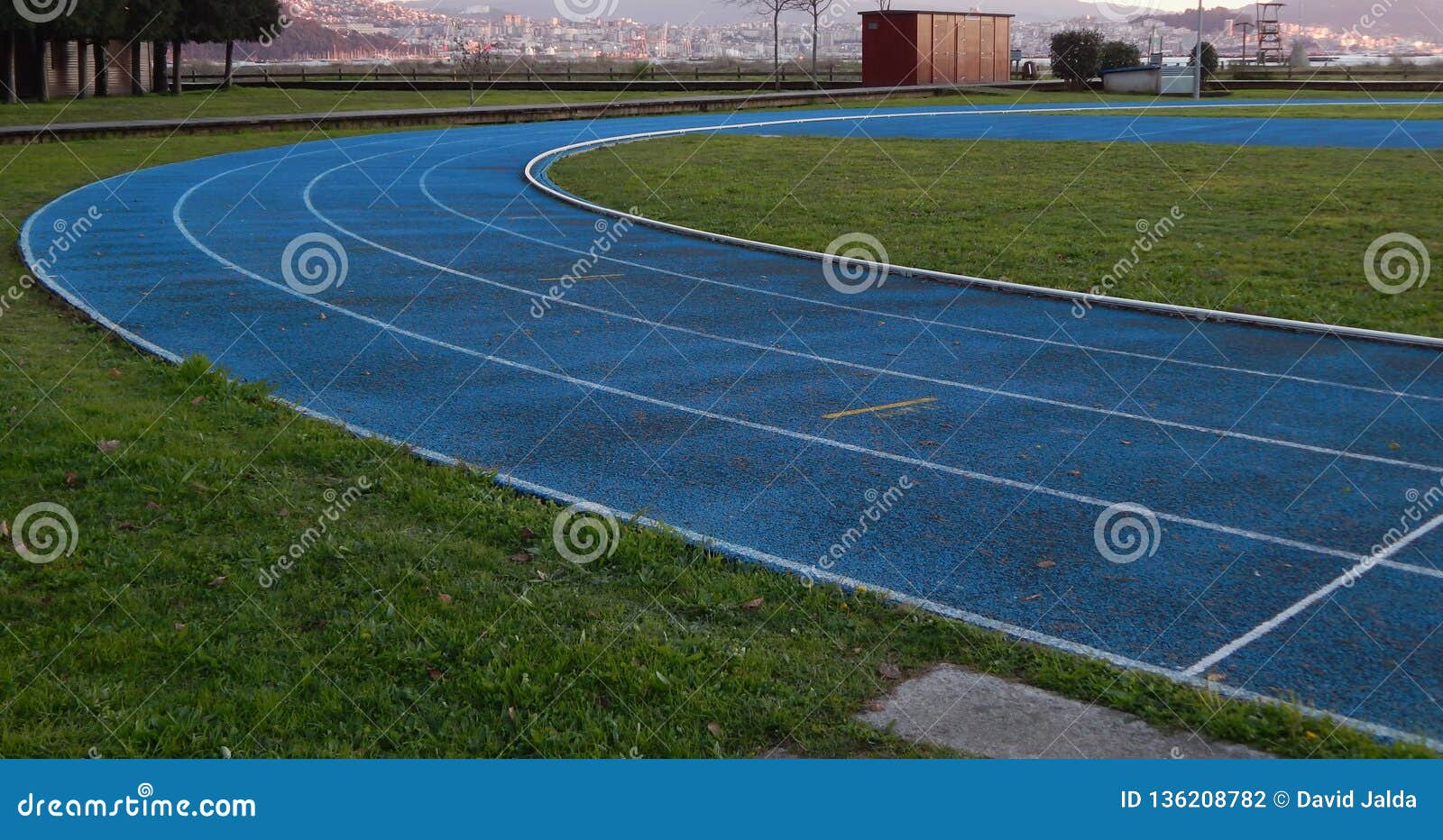 Running Track Outdoor in Blue with White Lines Stock Photo - Image of ... Running Track Outdoor in Blue with White Lines Stock Photo - Image of ...