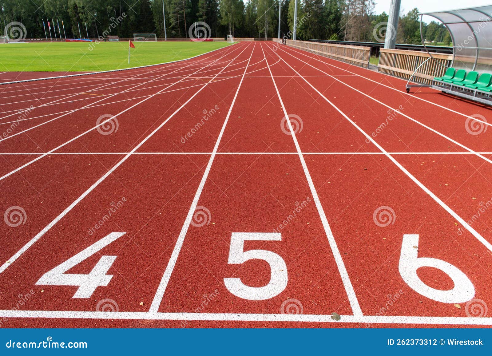 Running Track in an Outdoor Stadium Stock Photo - Image of outdoor ...