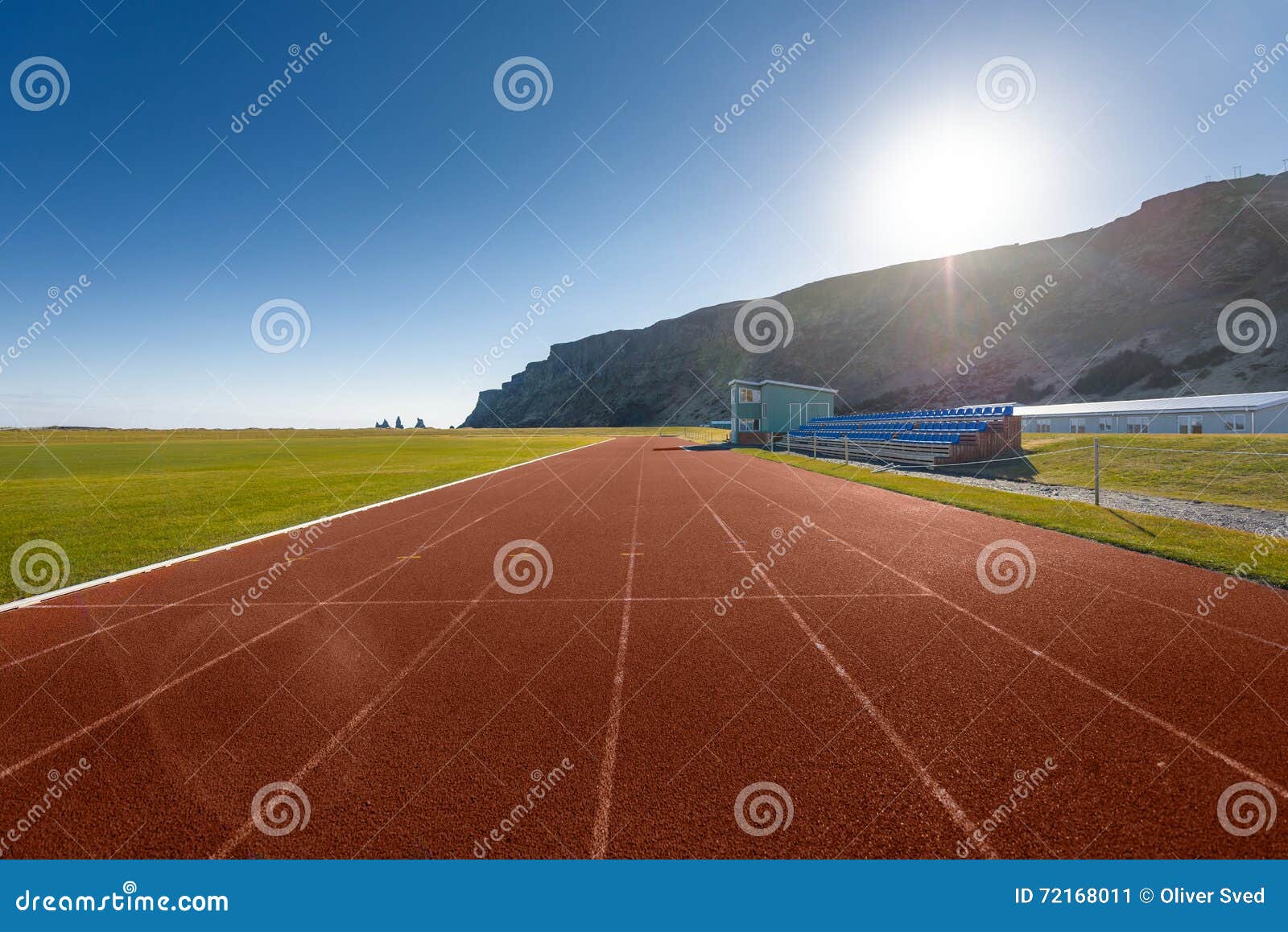 Running track outdoors stock image. Image of blue, mountain - 72168011