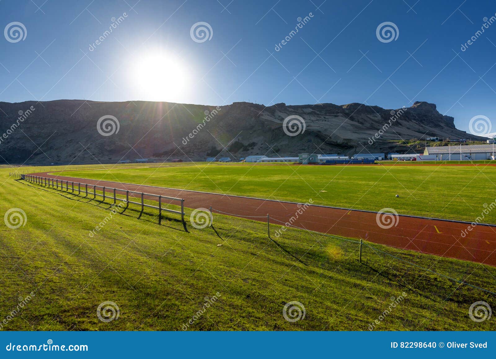 Running track outdoors stock photo. Image of grass, arena - 82298640
