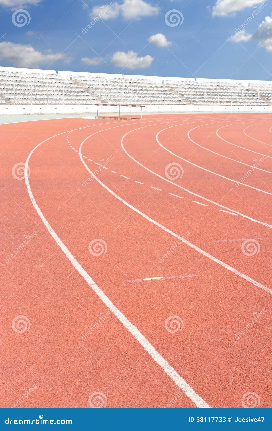 Running Track Over Blue Sky and Clouds Stock Image - Image of health ...