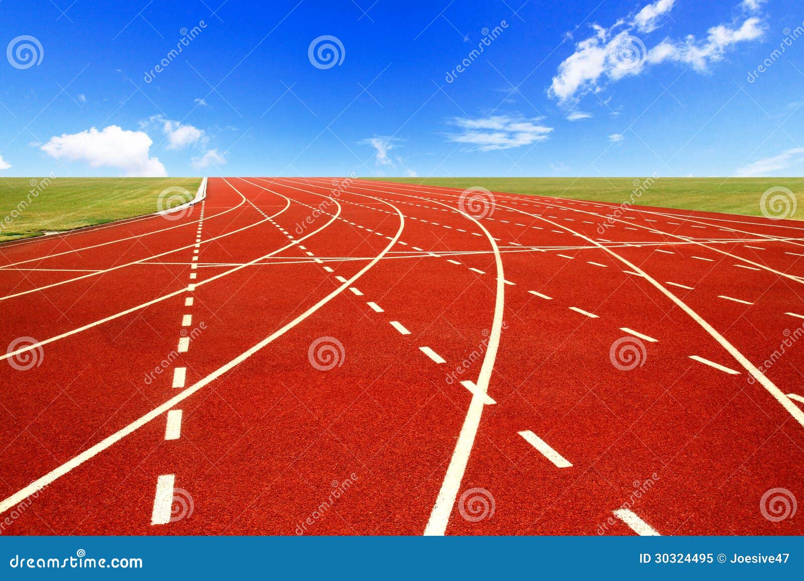 Running Track Over Blue Sky Stock Image - Image of living, event: 30324495
