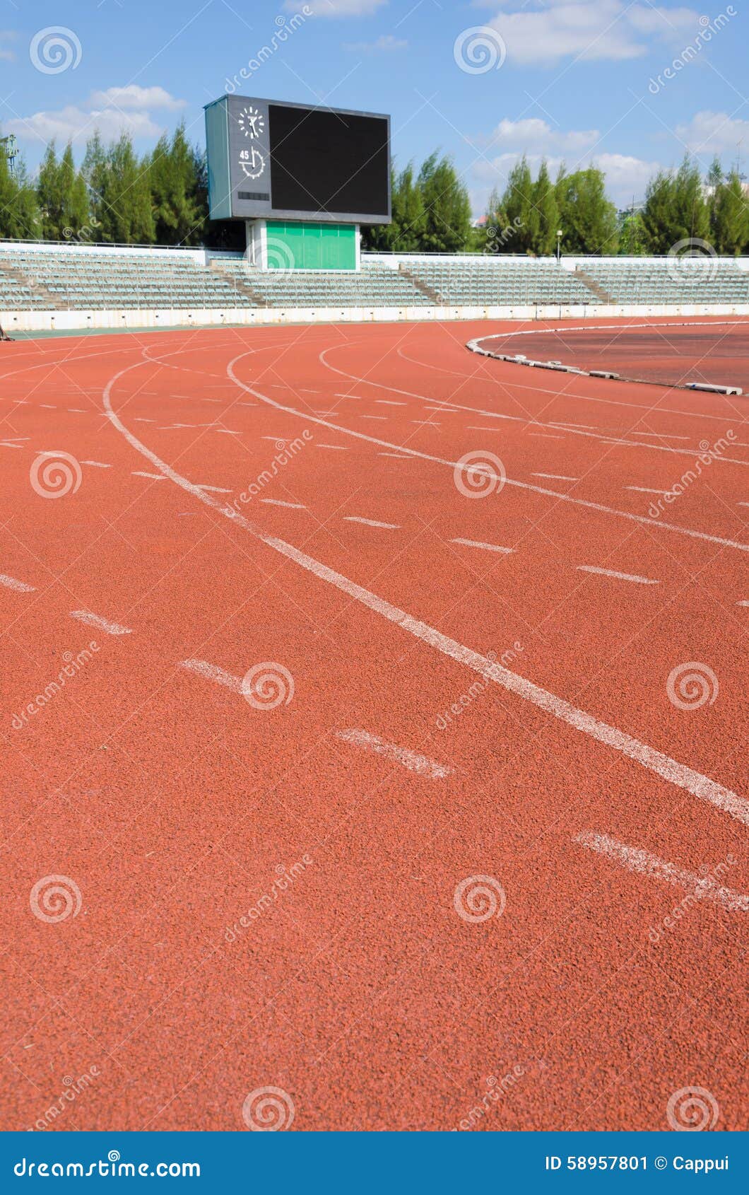 Running Track and Scoreboard Stock Image - Image of cheerful ...